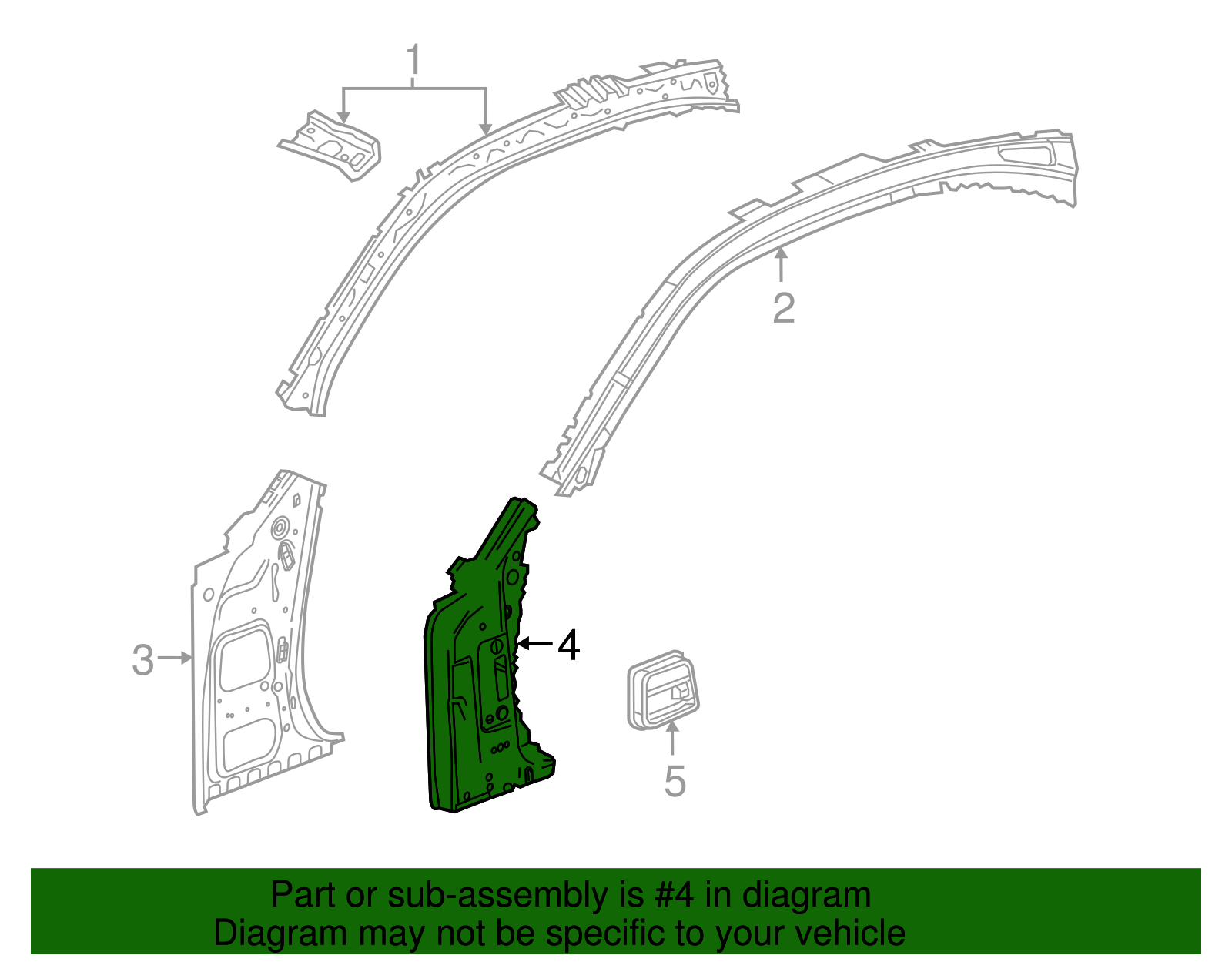 2015-2019 Cadillac ATS Passenger Side Body Hinge Pillar Outer Panel ...