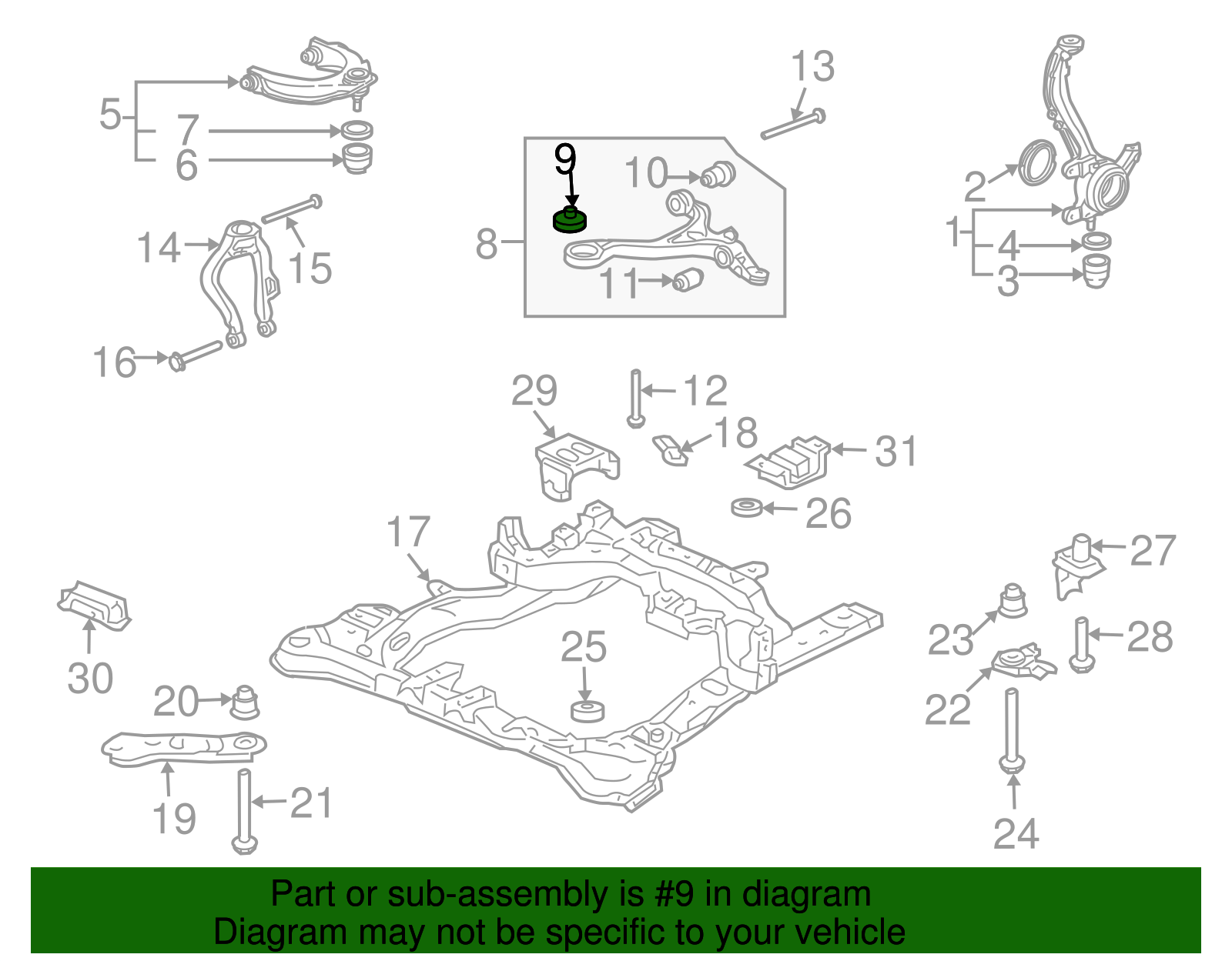 51391-SDA-A03 - 2003-2007 Honda Accord - Bush Front Compliance | All ...