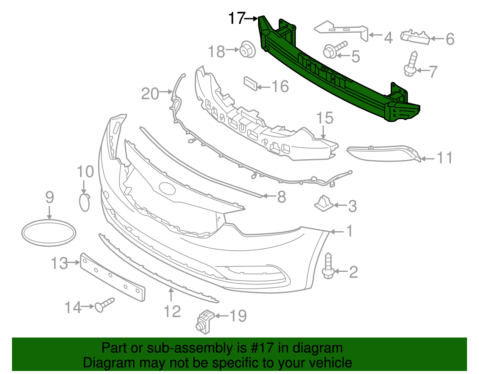 86530-A7100 - Impact Bar 2014-2016 Kia | Kia.Parts Store