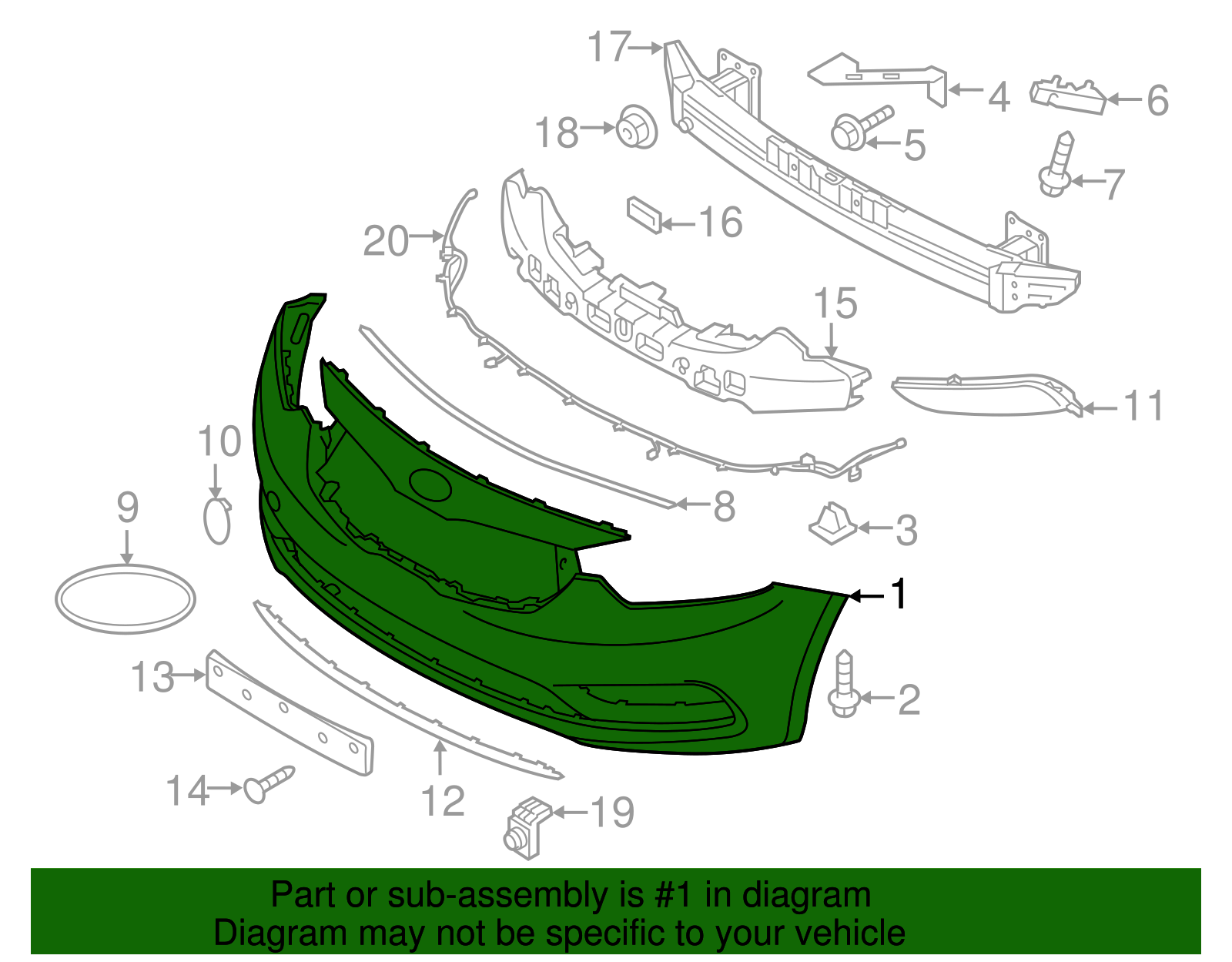 2014-2016 Kia Bumper Cover 86511-A7000 | TascaParts.com