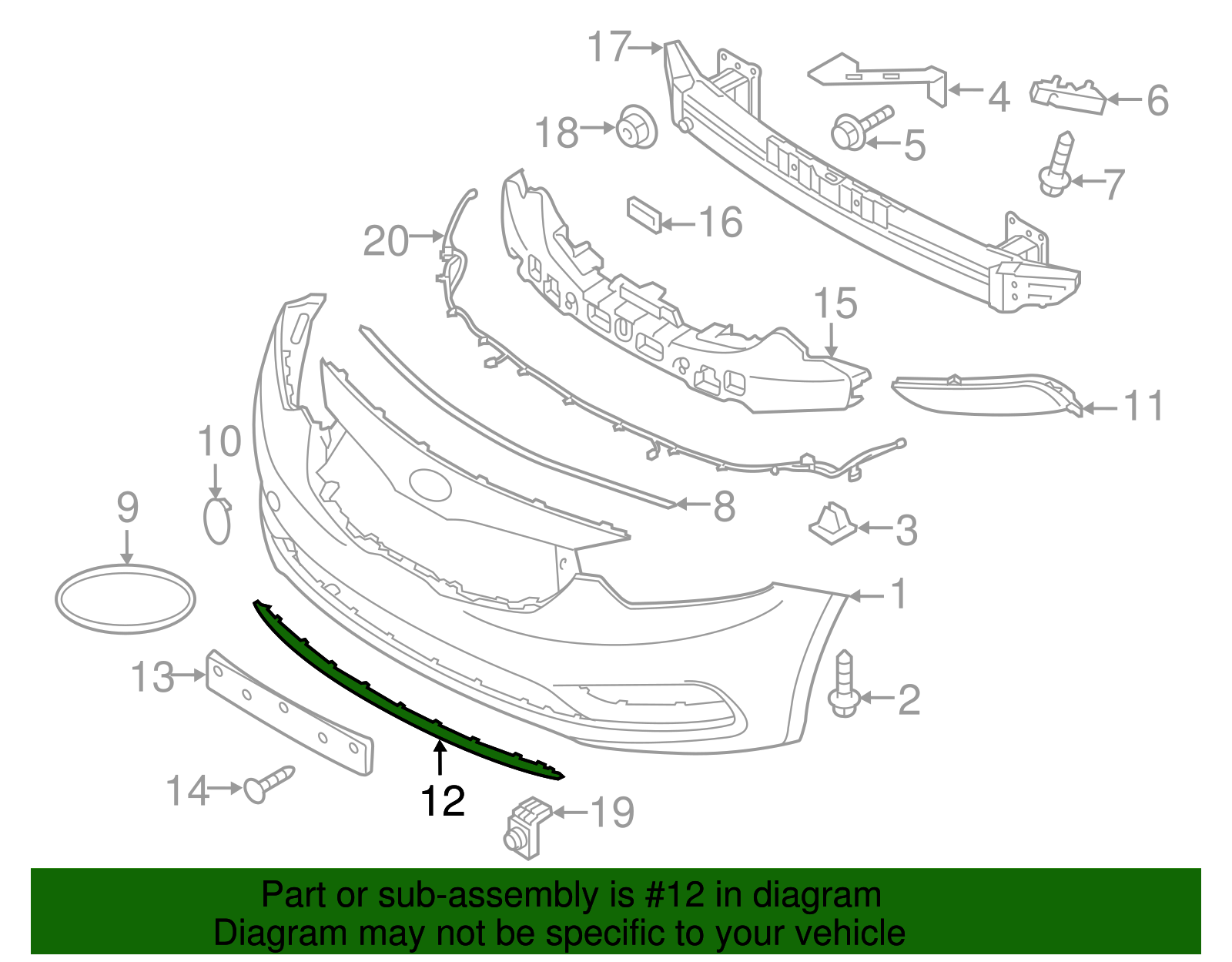 2014-2016 Kia OEM NEW 2014-16 Kia Forte Koup Lip Assy-Front Bumper ...