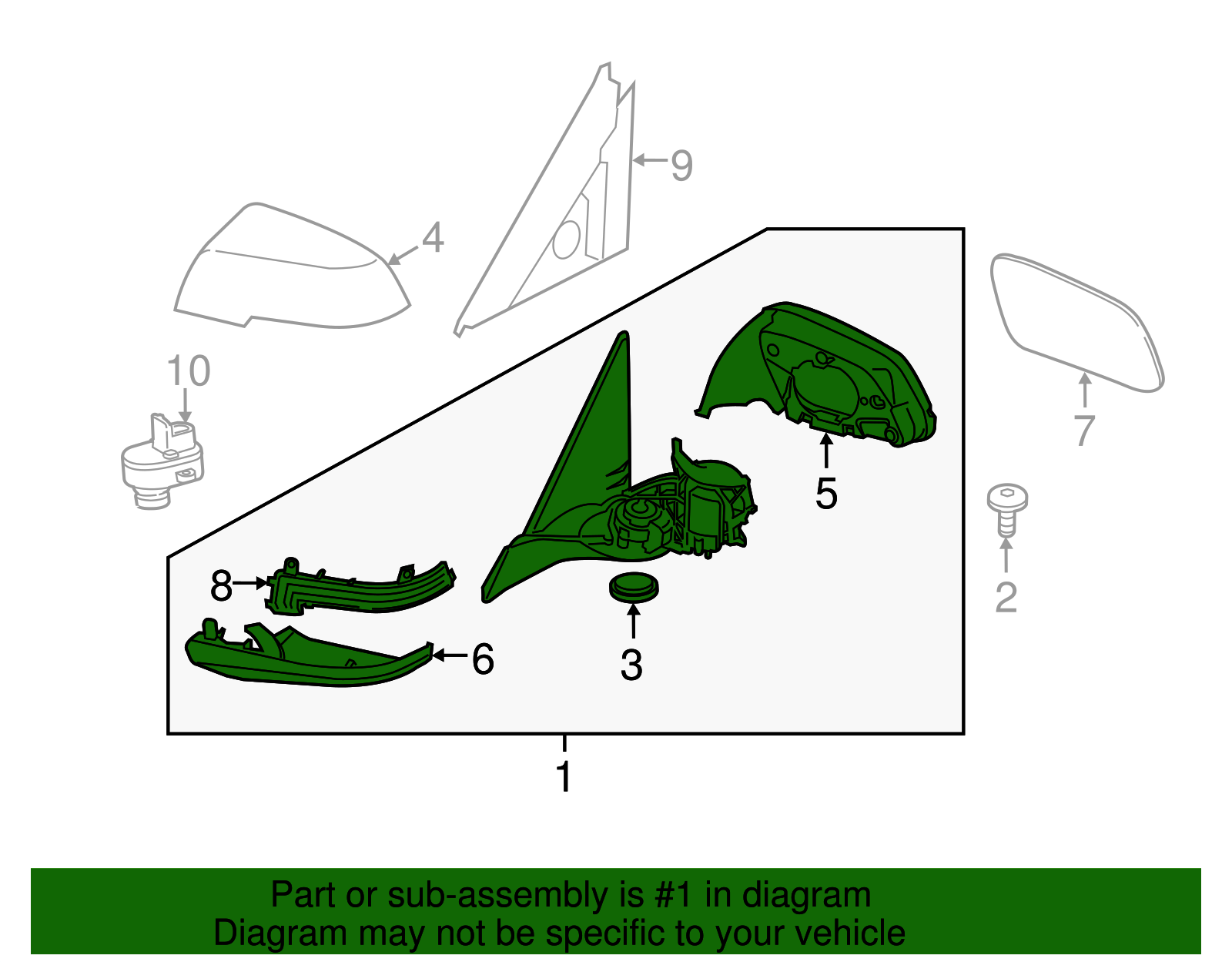 51167345674 - 2013-2016 BMW Mirror Assembly (51-16-7-345-674) | BMW of ...