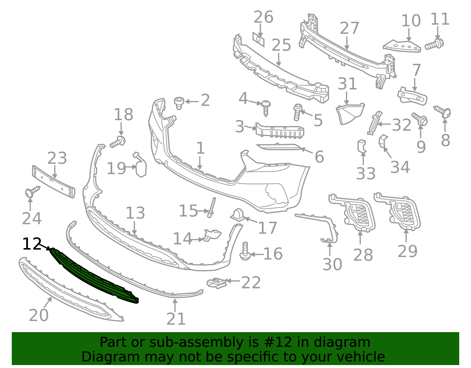 2017-2019 Hyundai Bumper Grille 86561-B8AA0 | QuirkParts