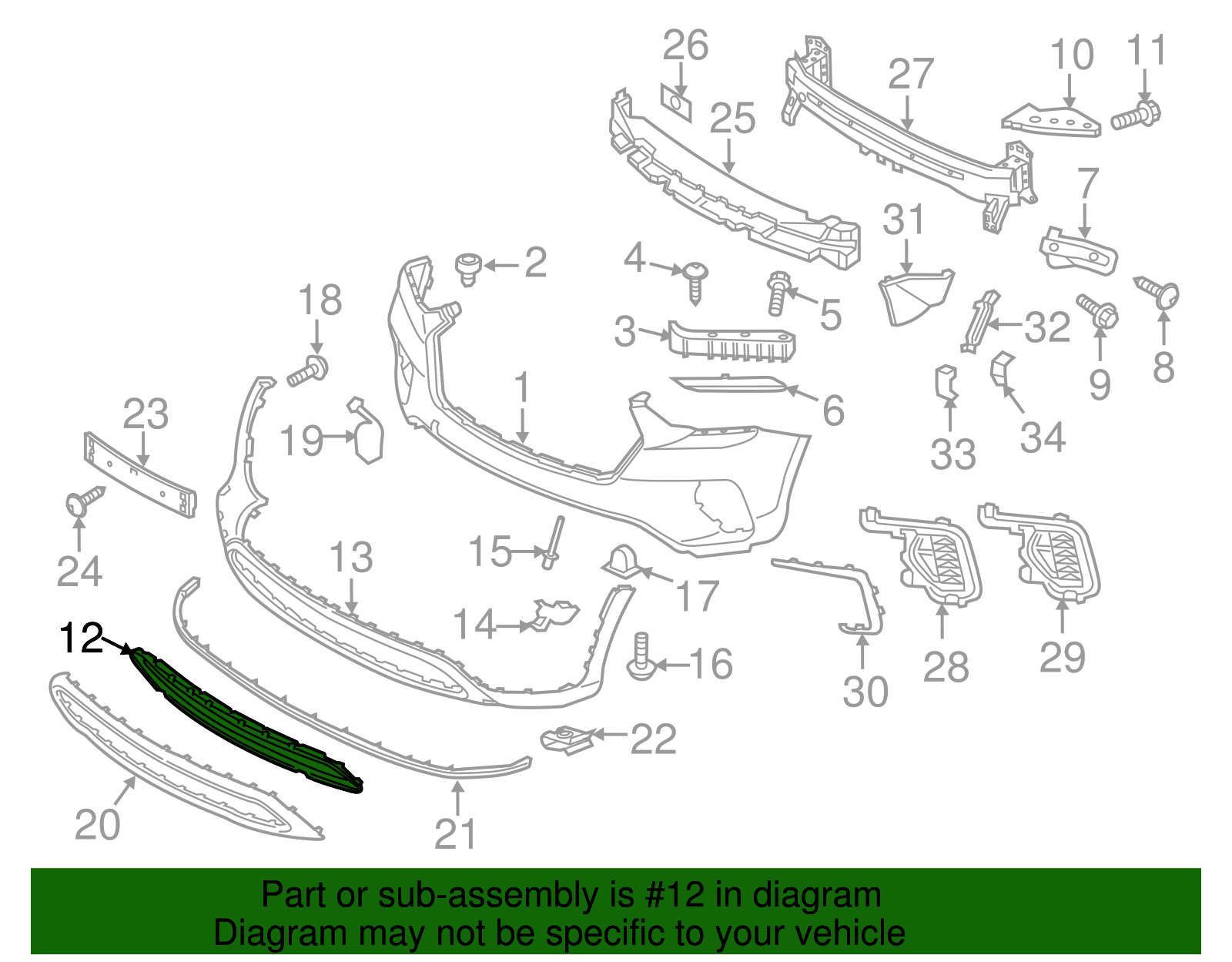 86561-B8BA0 - Bumper Grille 2017-2018 Hyundai Santa Fe | Hyundai Parts Pro