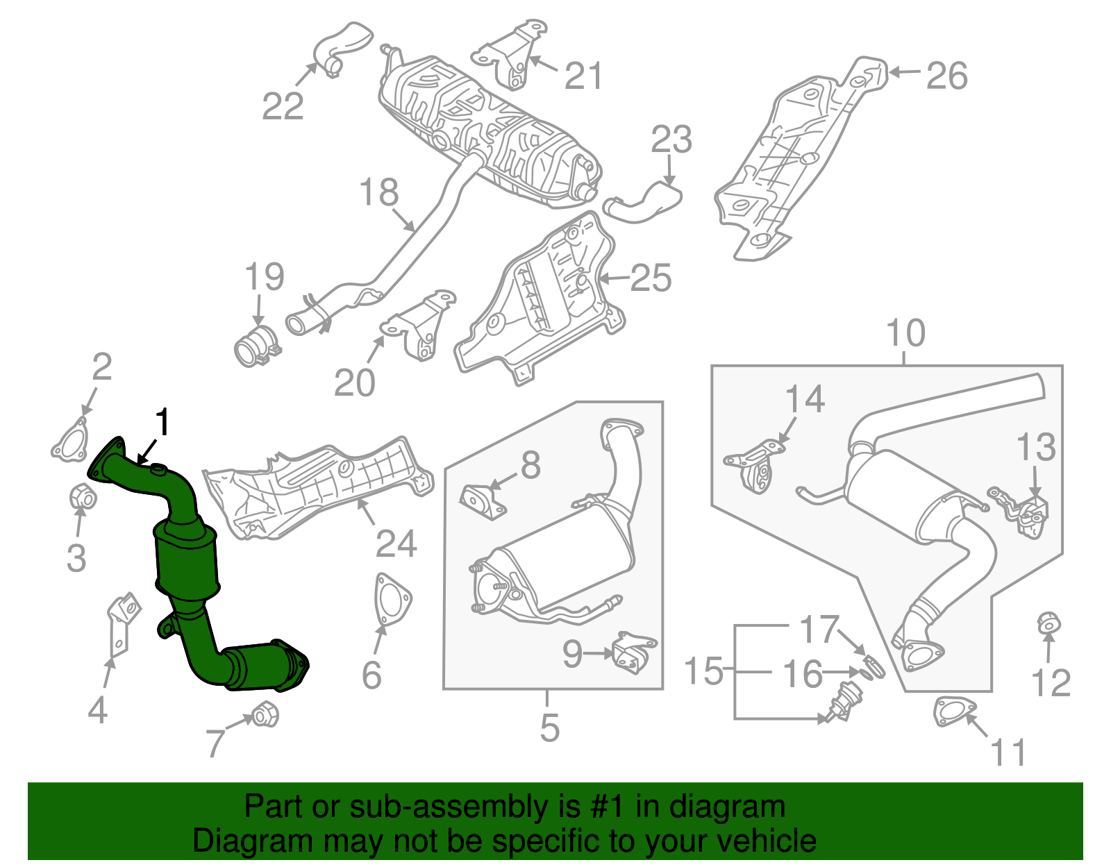 2013-2015 Audi Q7 Converter & Pipe 7L8-254-301-MX | OEM Parts Online