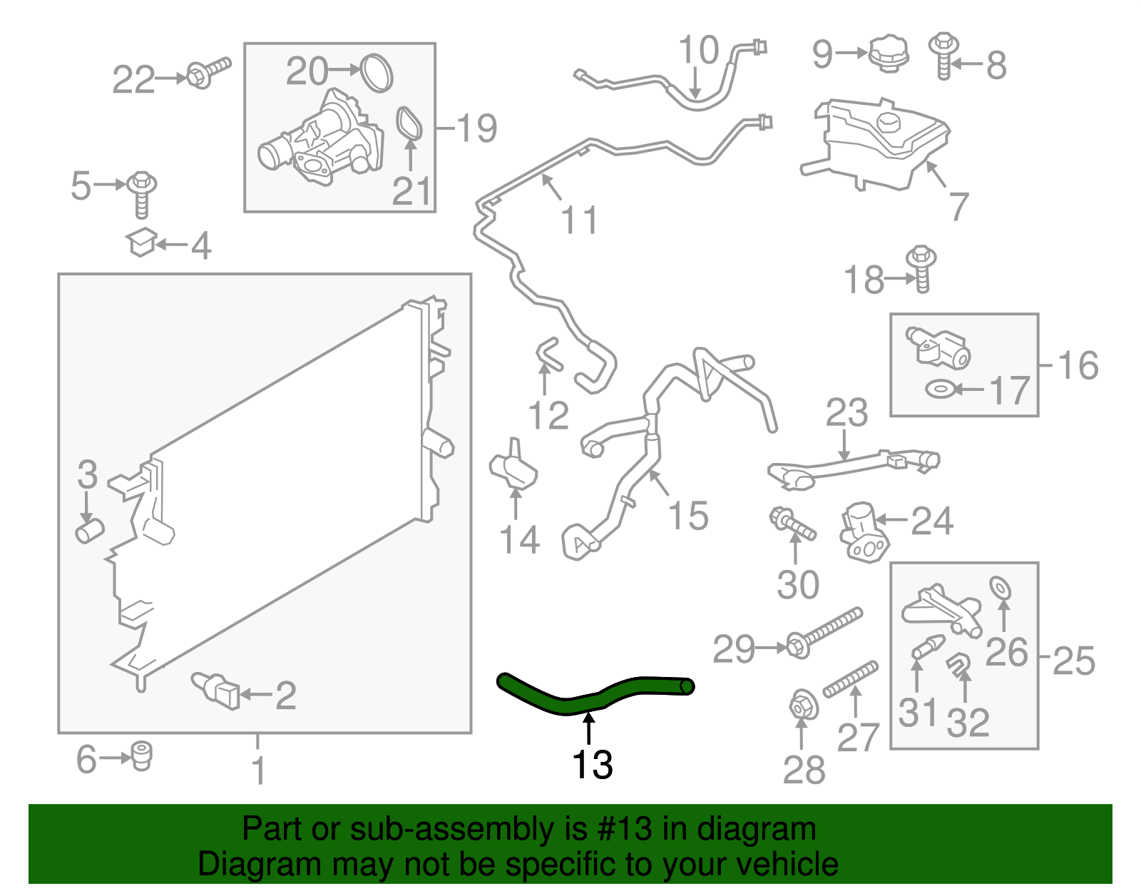 2013-2014 Ford Fusion | Upper Hose | DG9Z-8260-H | Walls' Ford Parts