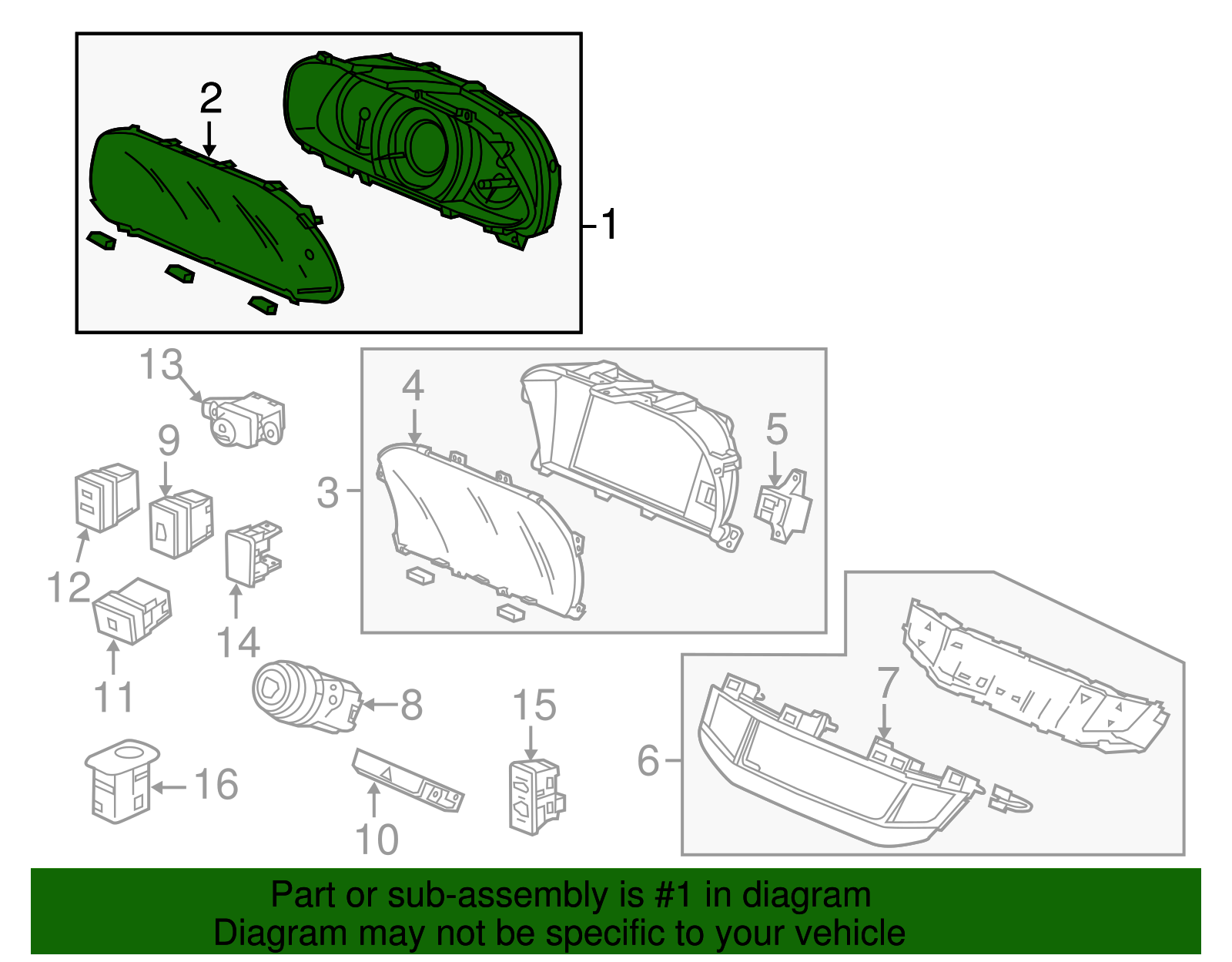 78100-T3L-A71 - 2016-2017 Honda Accord - Meter Assembly Combination ...