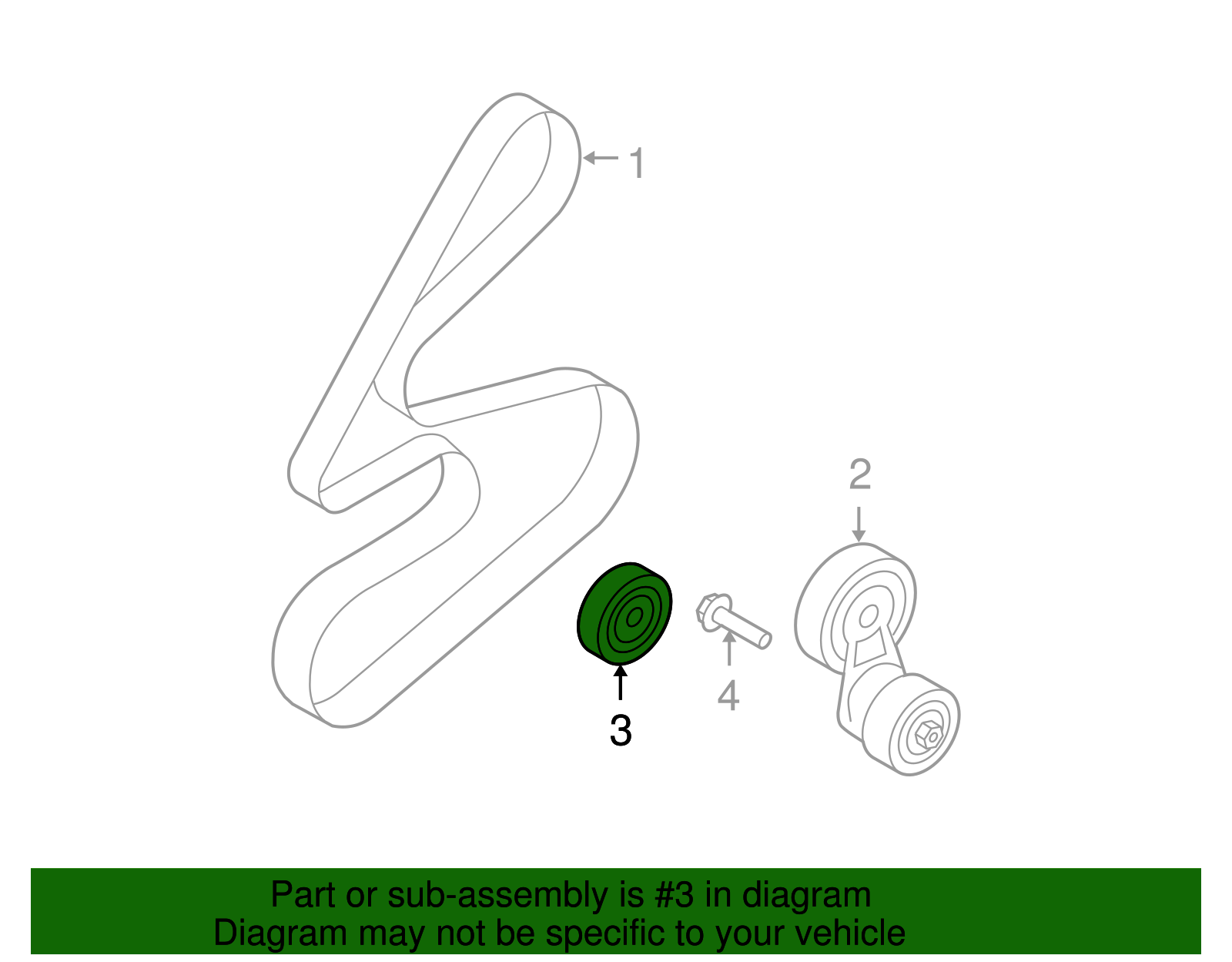 25286-3E001 - Serpentine Idler Pulley 2007-2009 Hyundai Santa Fe ...