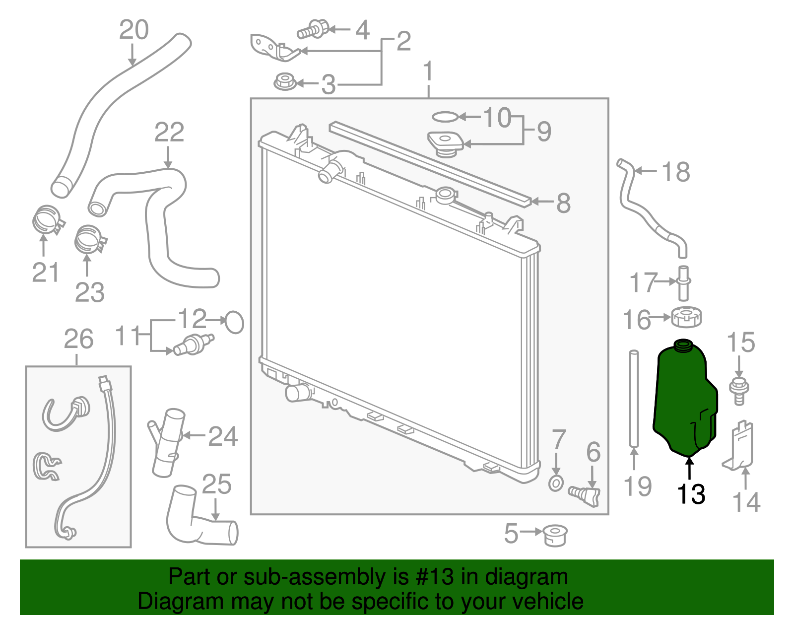 19101-RLV-A00 - Reservoir Tank 2019-2025 Honda | Honda Parts Online
