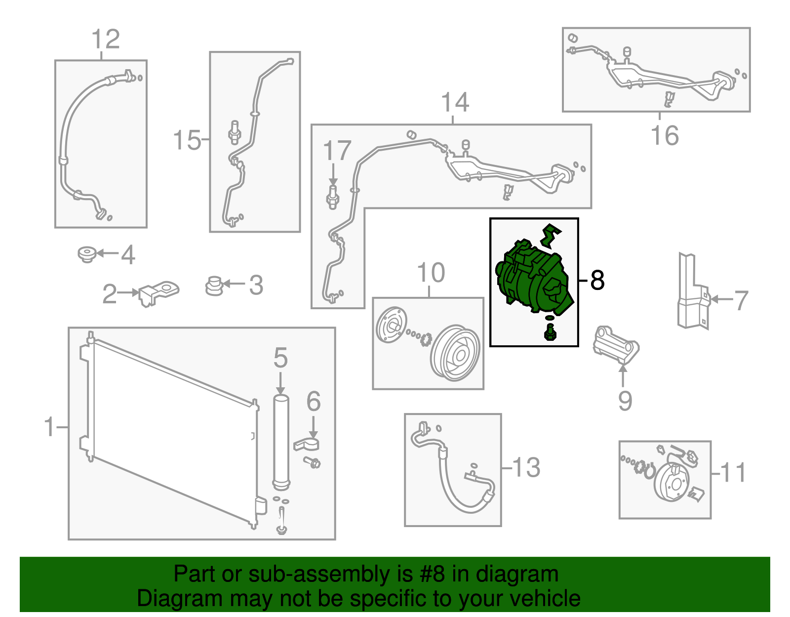 38810-R40-A01 - Compressor 2008-2015 Honda | Honda Parts Online