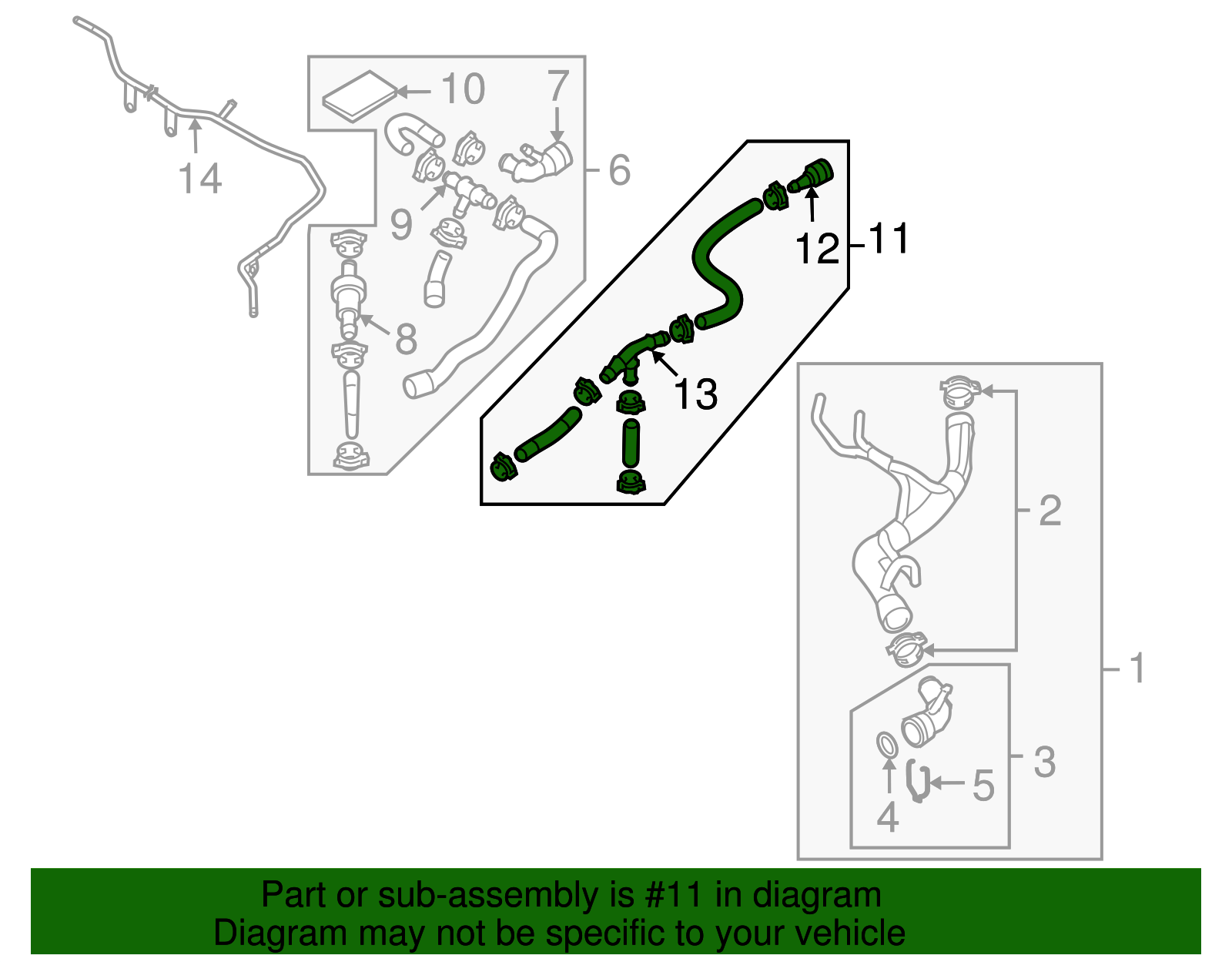 2006-2014 Volkswagen HVAC Heater Hose 1K0-122-073-FE | OEM Parts Online