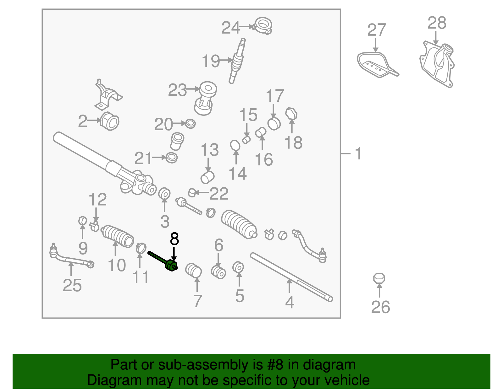 Genuine Inner Tie Rod for 2010-2017 Hyundai Tucson | Part# 57724-2S000 ...
