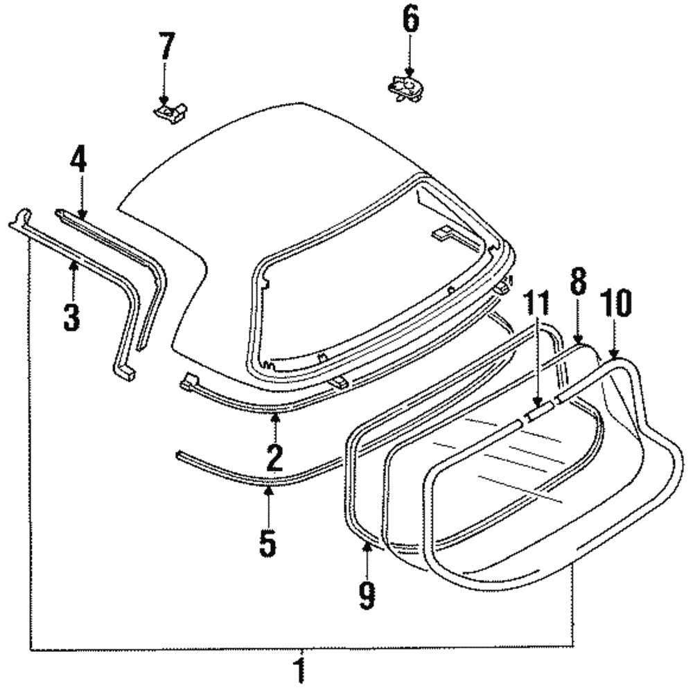 1990-1997 Mazda Miata Weatherstrip NA01-R1-891B | Mazda Parts Deals