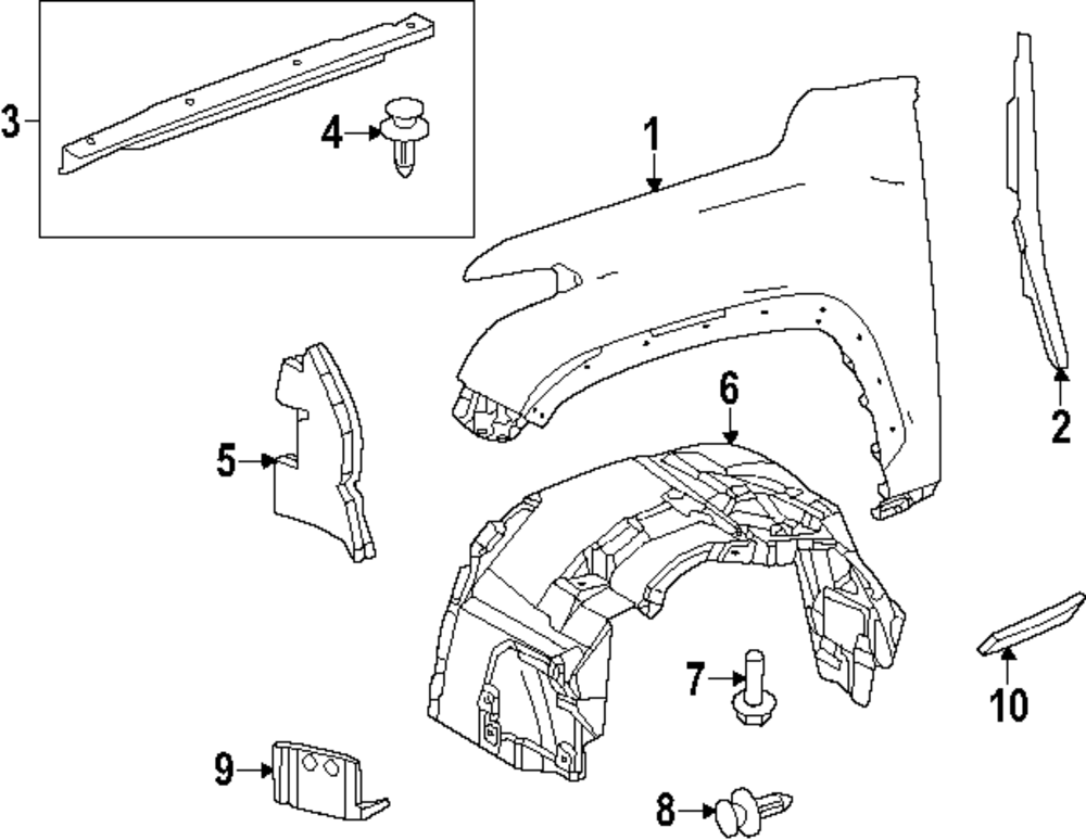 2024-2025 Toyota Tacoma Fender 53811-AK040 | Toyota Parts Center