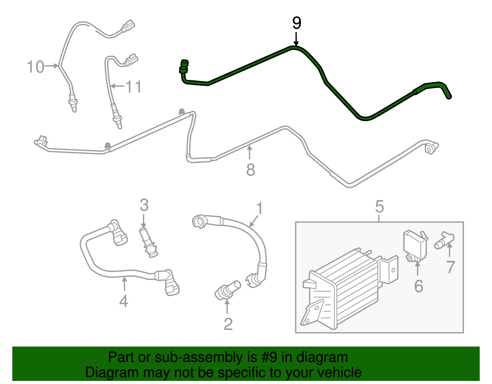2015-2017 Ford F-150 | Hose | FL3Z-9G297-G | Walls' Ford Parts
