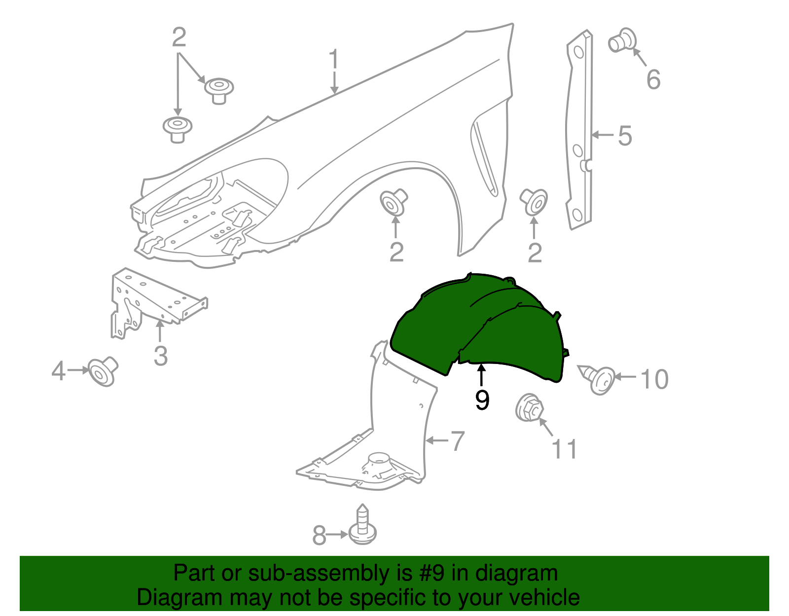 2014-2016 Porsche Panamera Fender Liner 970-504-125-03 | Sunset Porsche ...