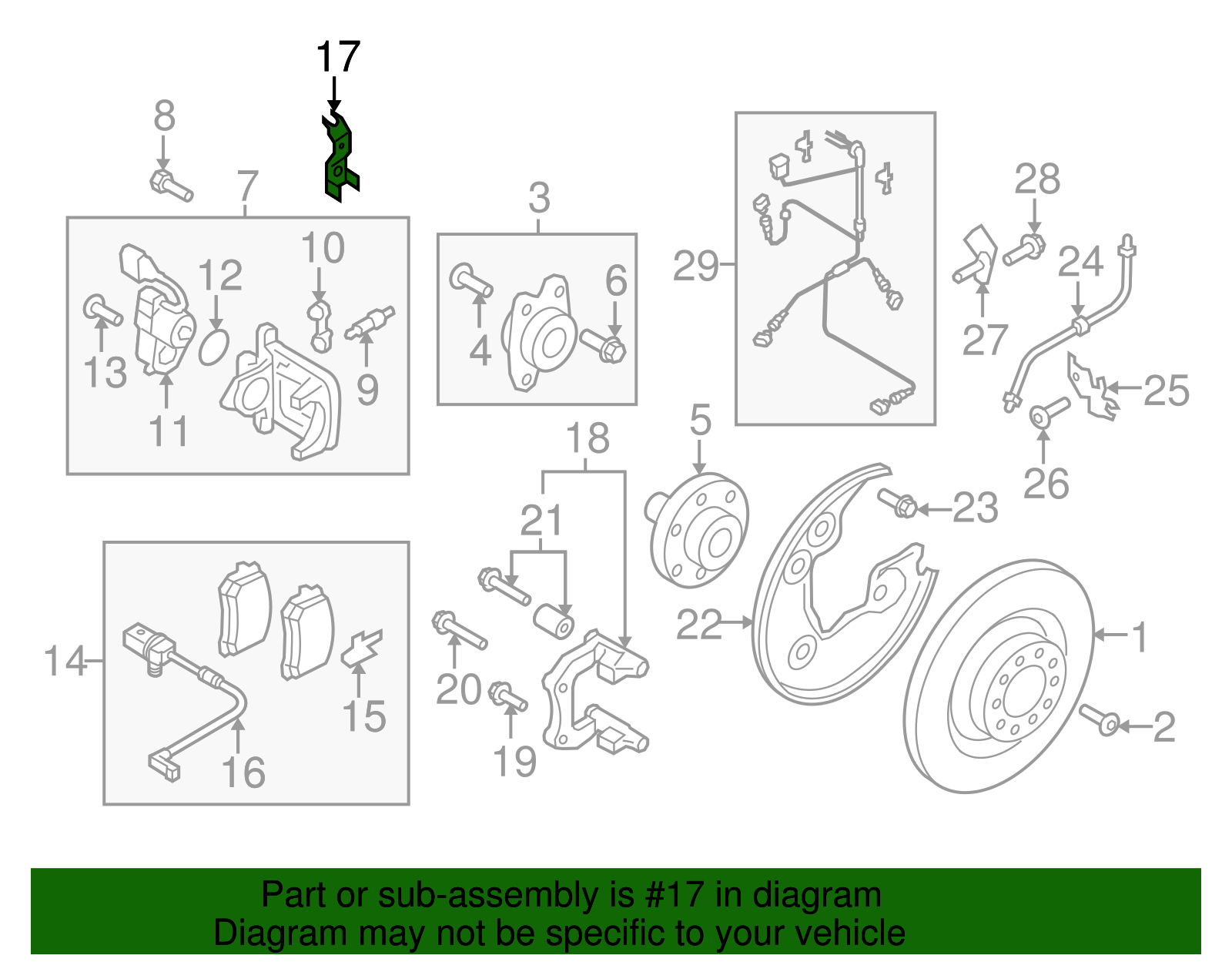 4G0-615-134 - Wear Indicator Bracket 2013-2015 Audi RS5 | Audi OEM Parts