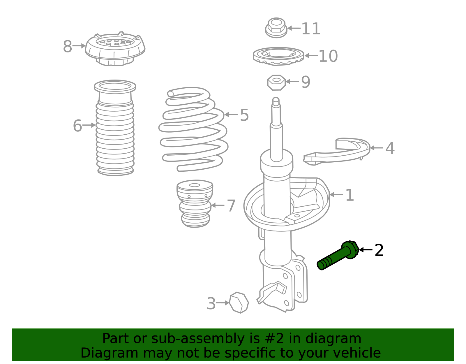 2016-2022 Chevrolet Spark M12x1.75x62 Front Suspension Strut Bolt ...