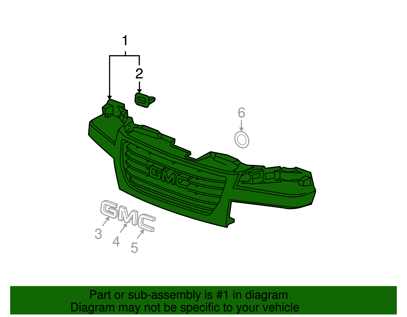 2004-2012 GMC Canyon Chrome Front Grille 12335793 GM | GMPartsDirect.com
