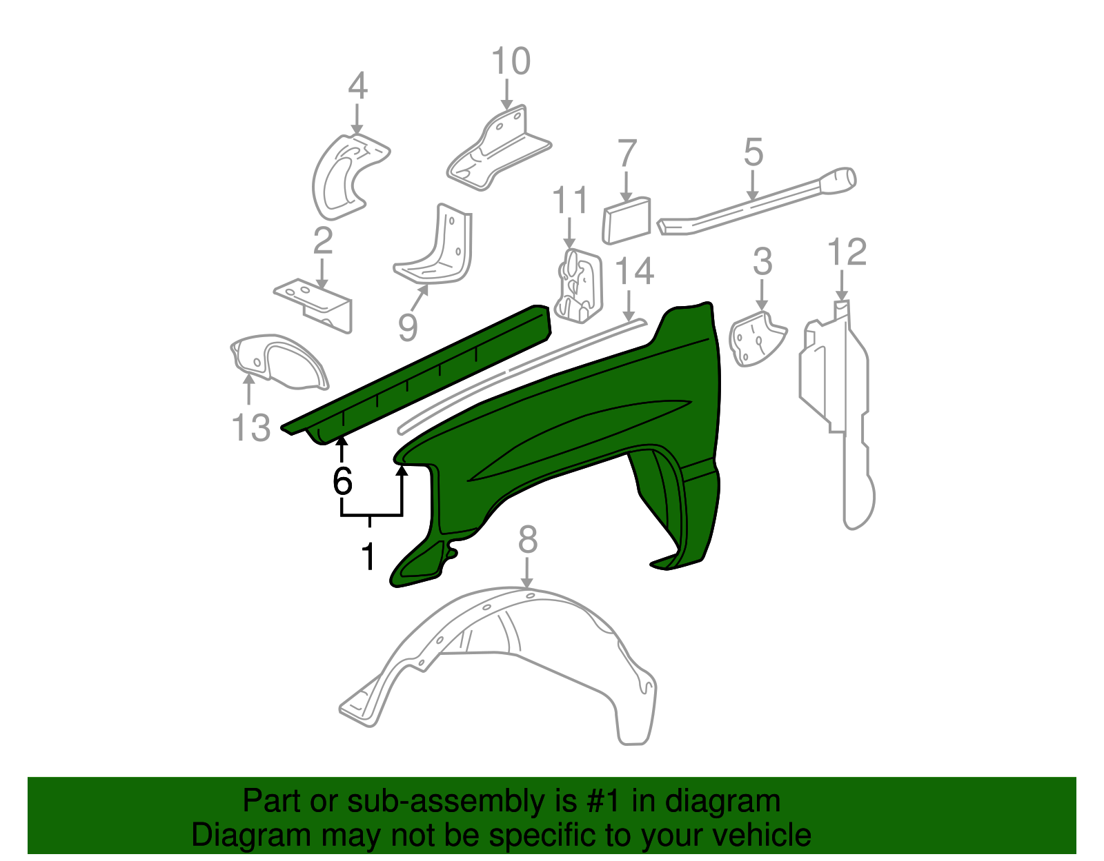 2003-2007 Chevrolet Fender 19433732 | Timmer's Chevy Parts