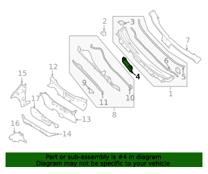 2015-2016 Nissan Rogue Cowl Grille Upper Cover 66820-5HA0A | Nissan ...