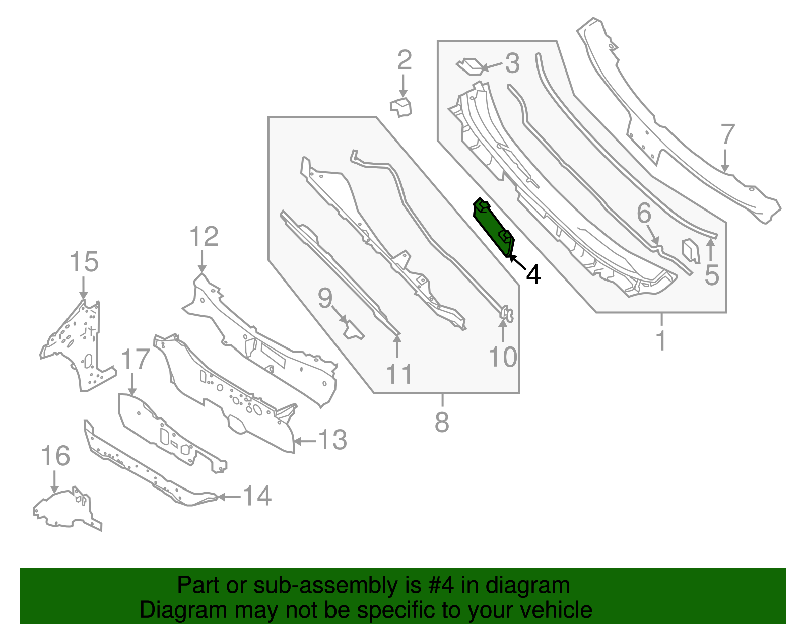 2015-2016 Nissan Rogue Cowl Grille Upper Cover 66820-5HA0A | Nissan ...