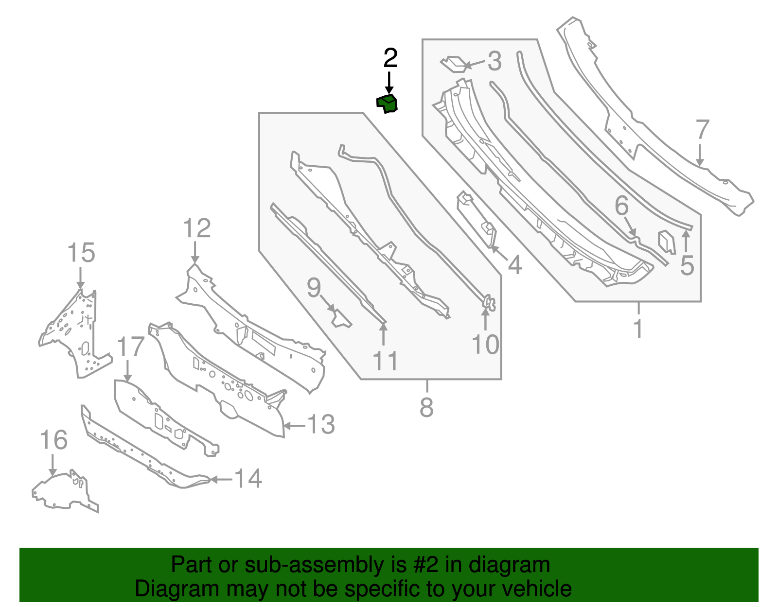 2014-2025 Nissan Rogue Cowl Grille Clip 66820-4BA5A | Scott Evans ...