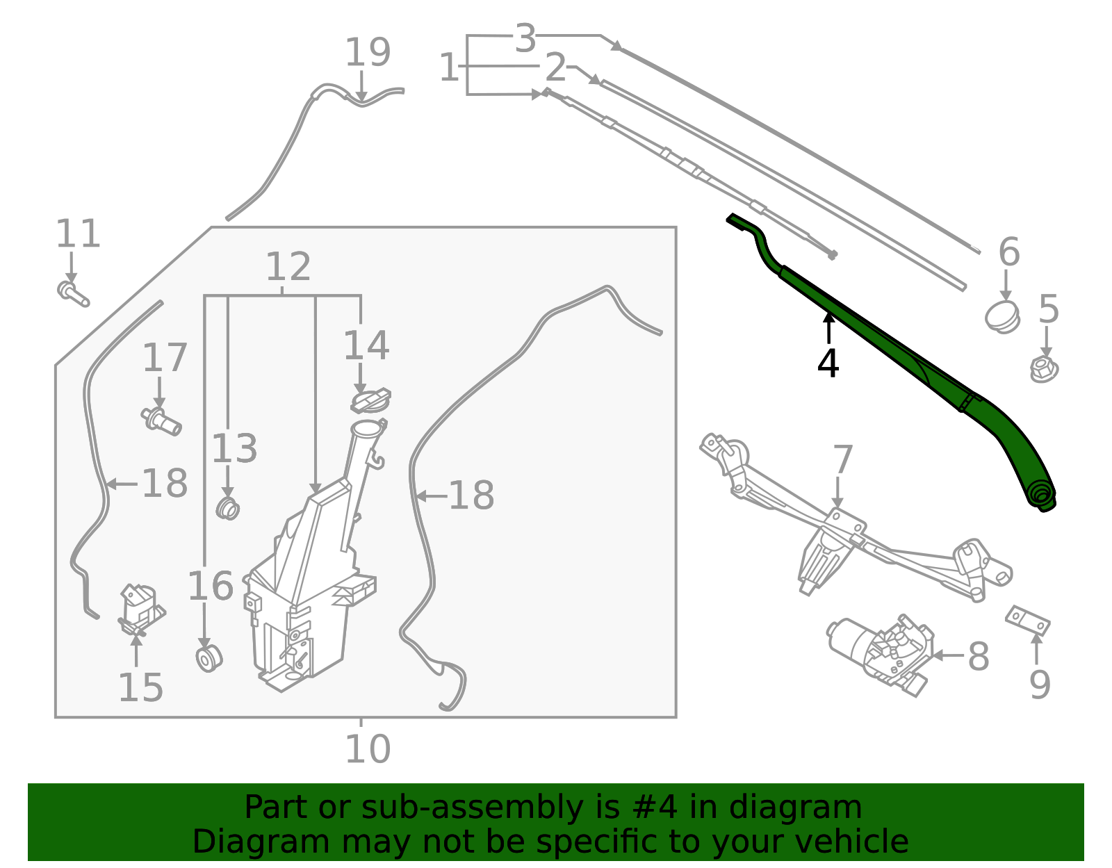 98311-Q5000 - Wiper Arm 2021-2025 Kia Seltos | Kia.Parts Store