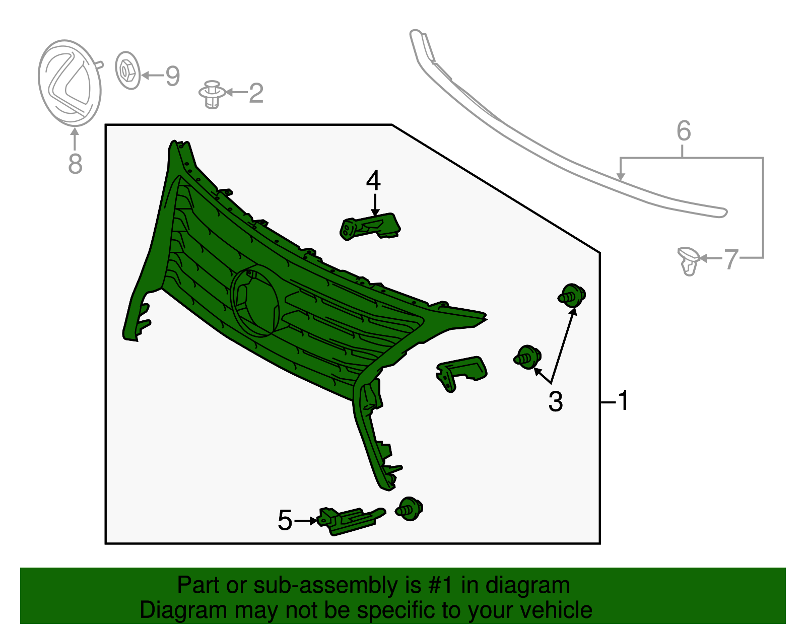 2013-2015 Lexus RX350 Grille Assembly 53101-0E140 | OEM Parts Online