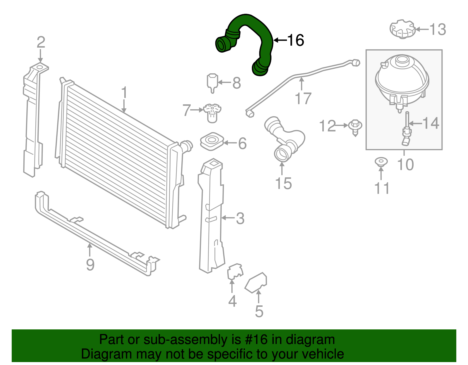 17127646153 - 2011-2012 BMW X3 Lower Hose (17-12-7-646-153) | BMW of ...