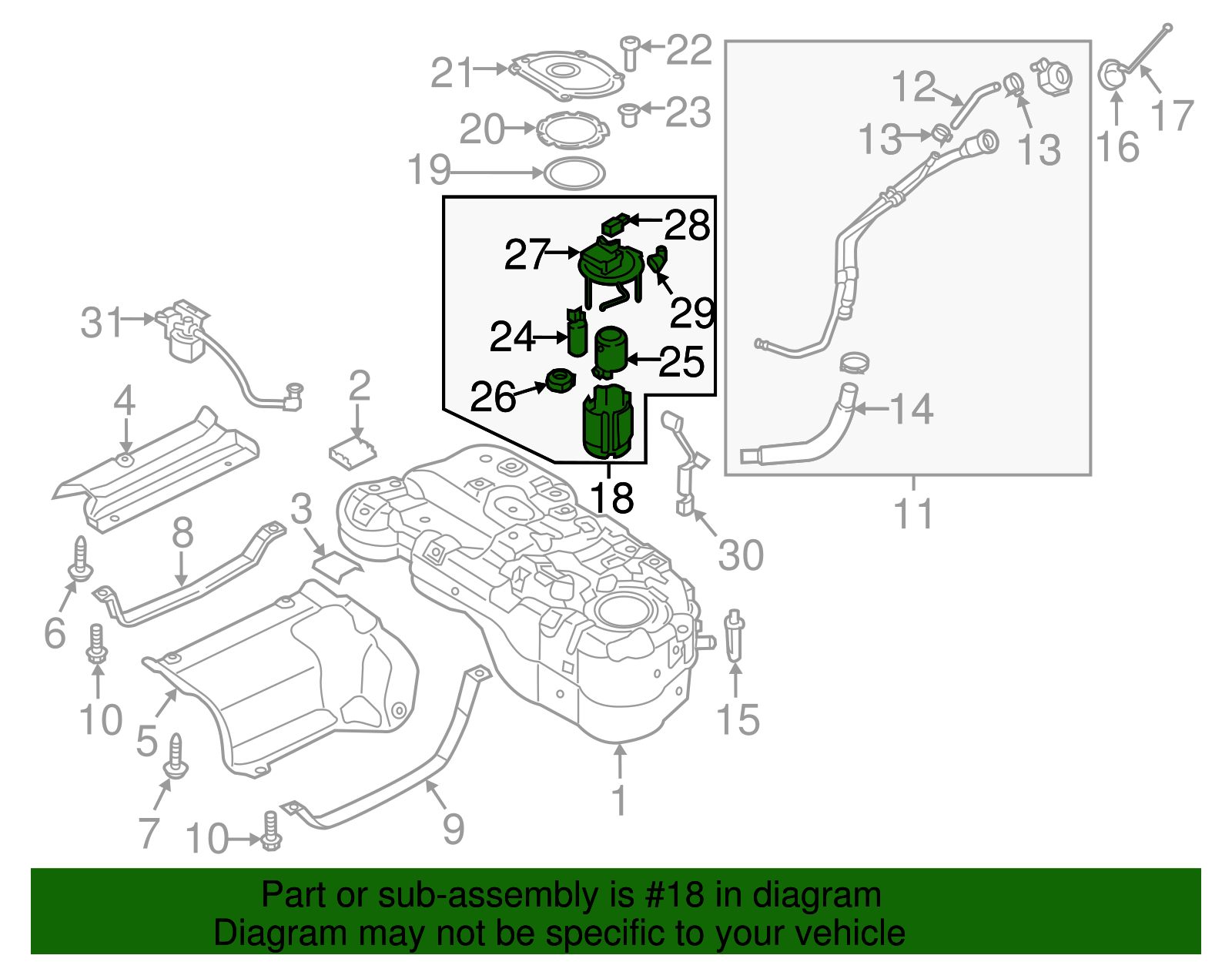 Genuine Fuel Pump And Sender Assembly for 2016-2021 Hyundai Tucson ...
