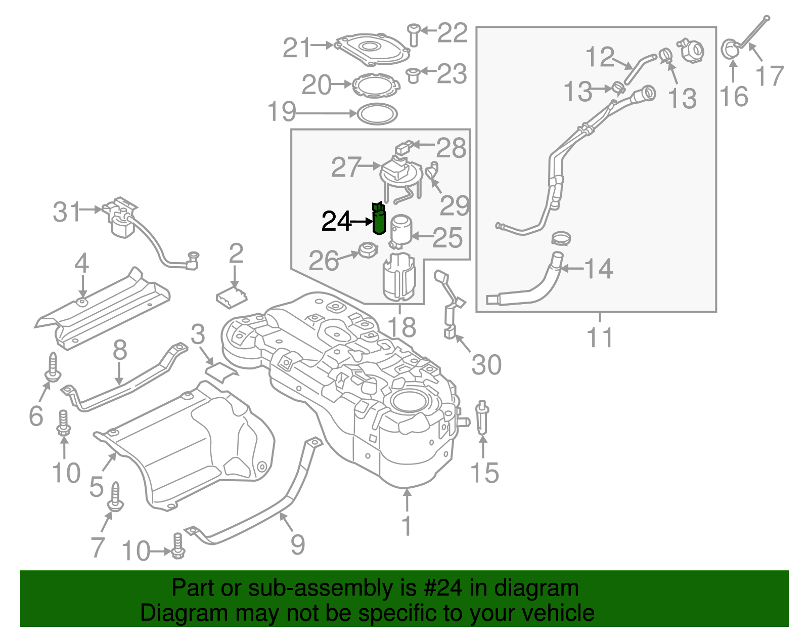 Genuine Fuel Pump for 2015-2025 Hyundai | Part# 31111-C2500 | Hyundai ...