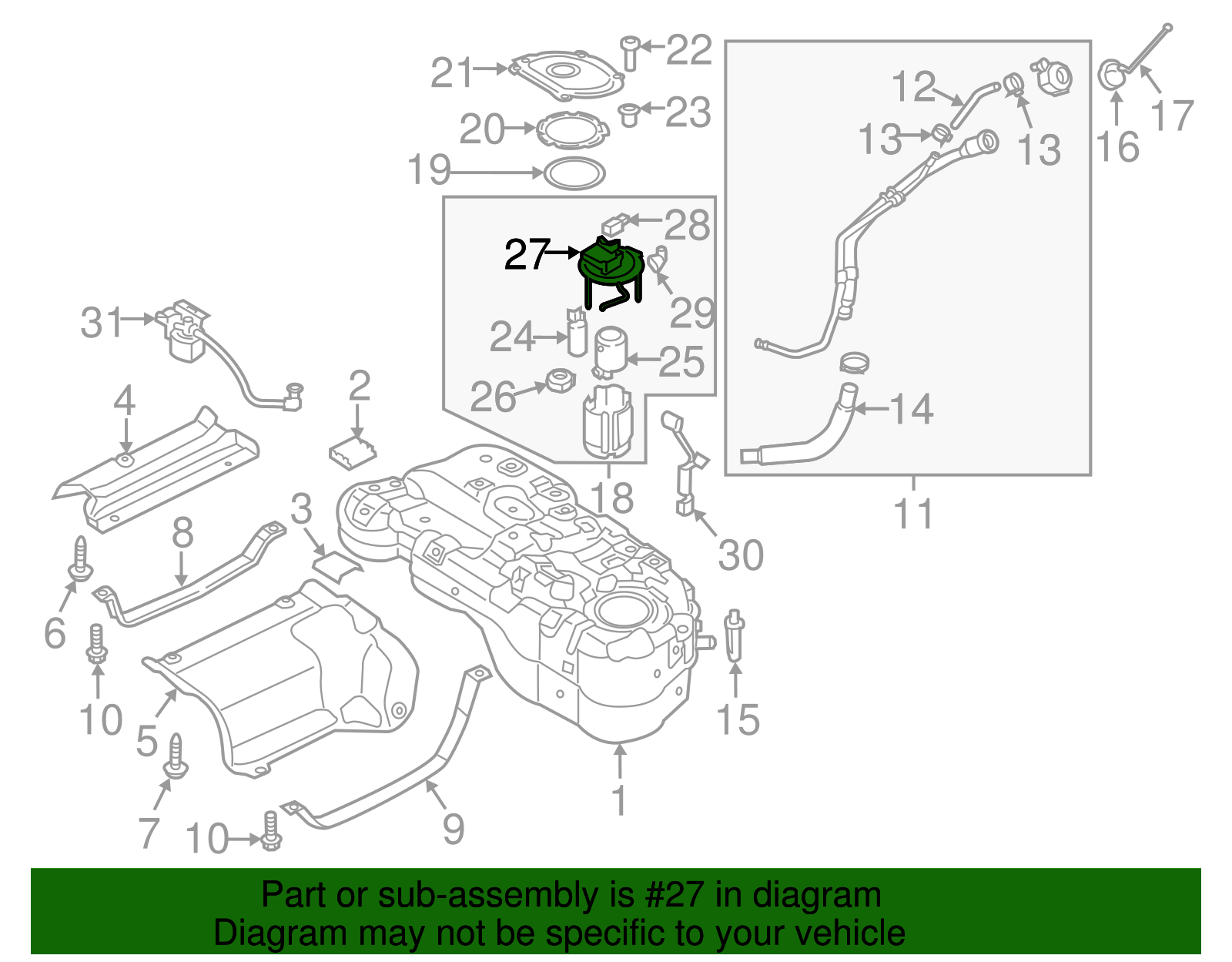 2016-2021 Hyundai Tucson Fuel Pump Hanger 31113-D3500 | OEM Parts Online