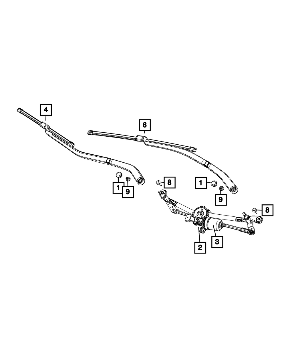 2025 Jeep Wagoneer S Wiper Pivot And Linkage 68657984AA | My Mopar Parts
