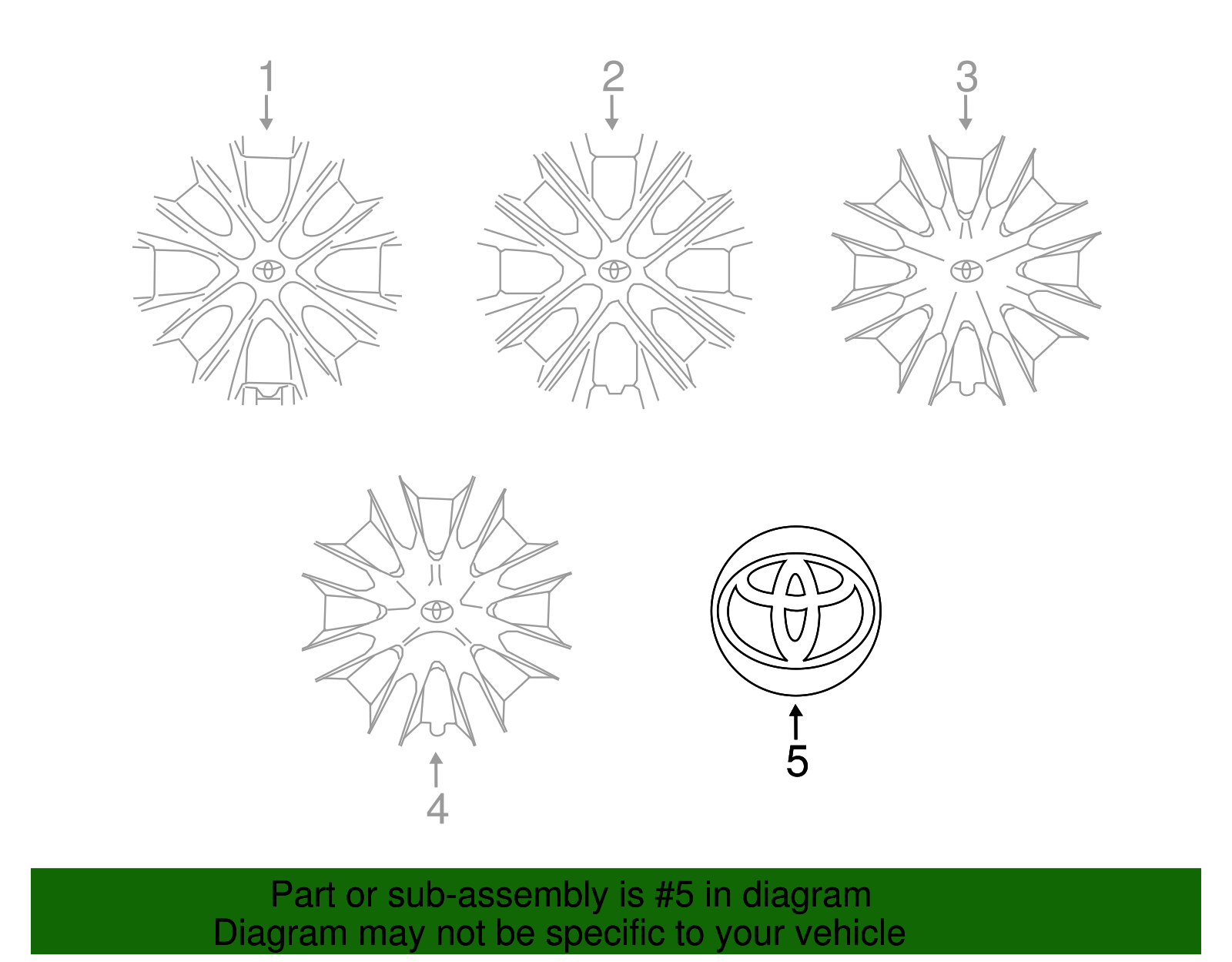 Genuine Toyota Wheel Cap part# 42603-02220 for 2009-2019 Toyota ...