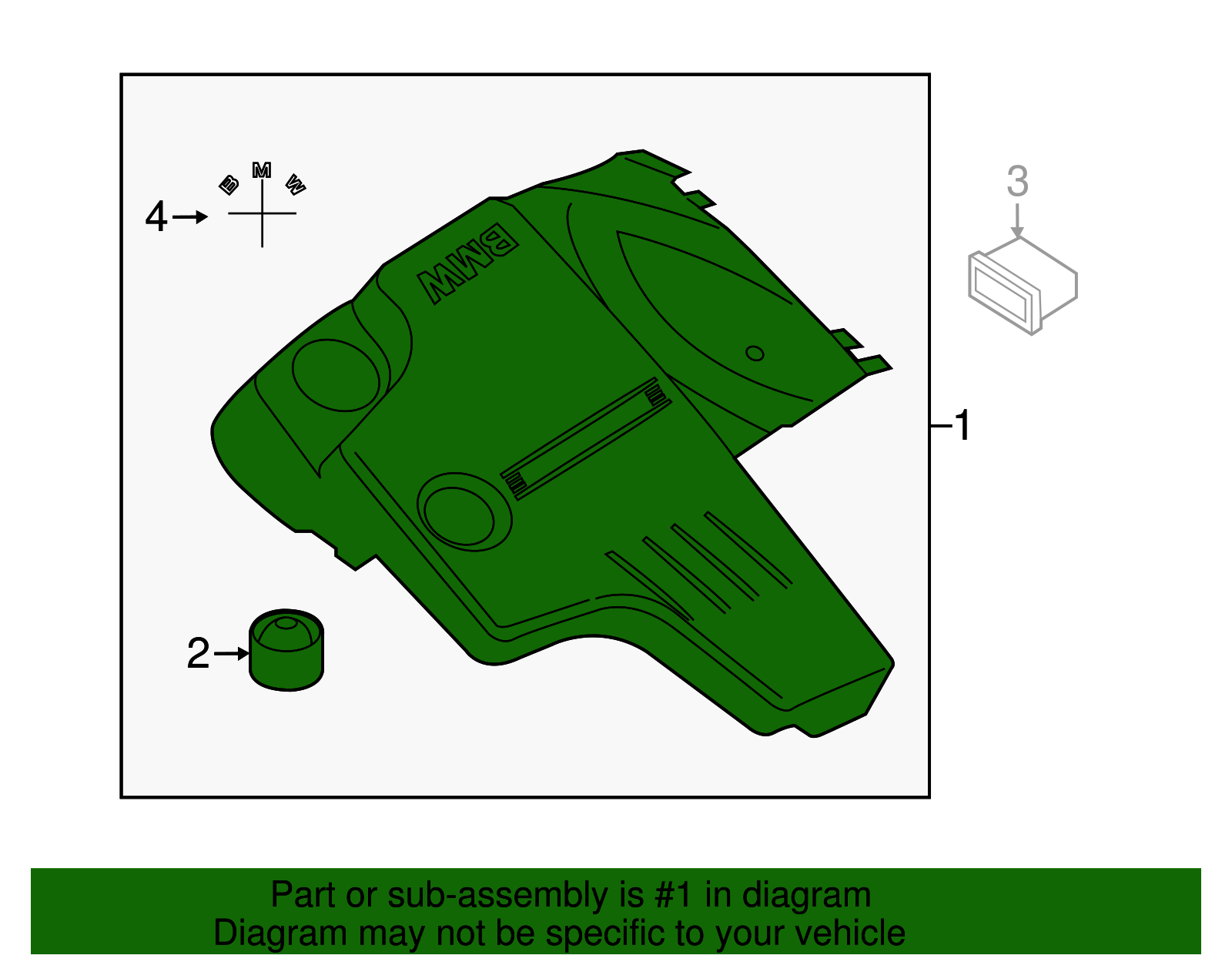 11127589053 - 2013-2015 BMW X1 Engine Cover (11-12-7-589-053) | BMW of ...