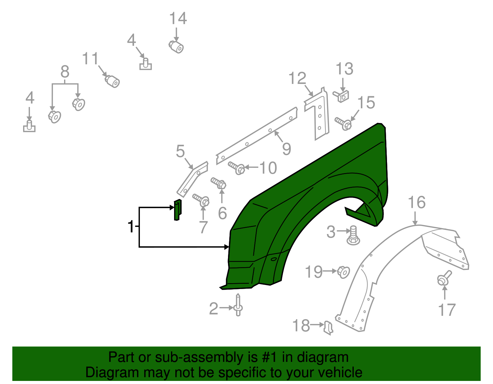 2017-2022 Ford Rear Fender HC3Z-16313-APTM | Awesome Parts Ford