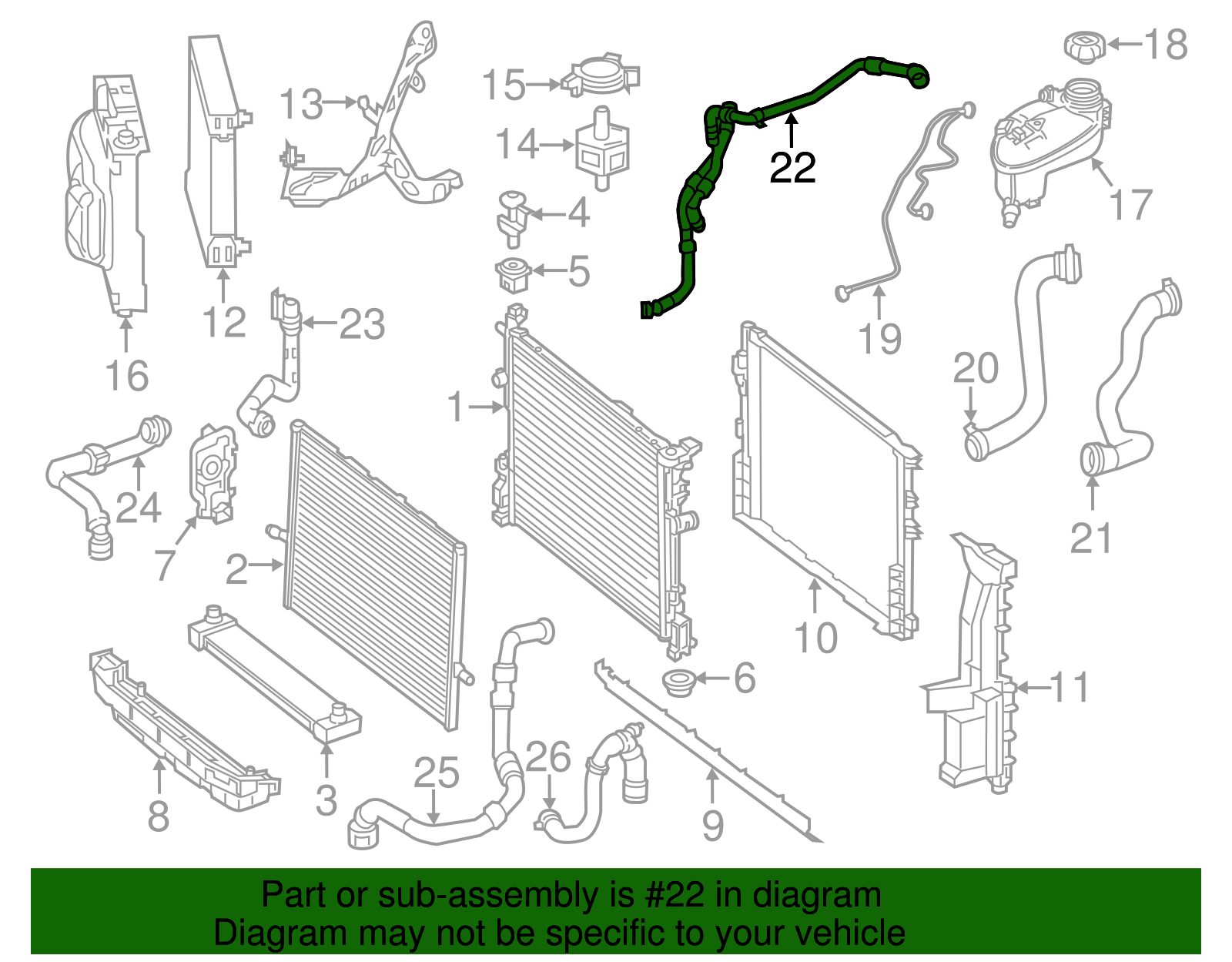 176-501-20-82 - Coolant Hose 2014-2020 Mercedes-Benz | Mercedes-Benz Premier Parts