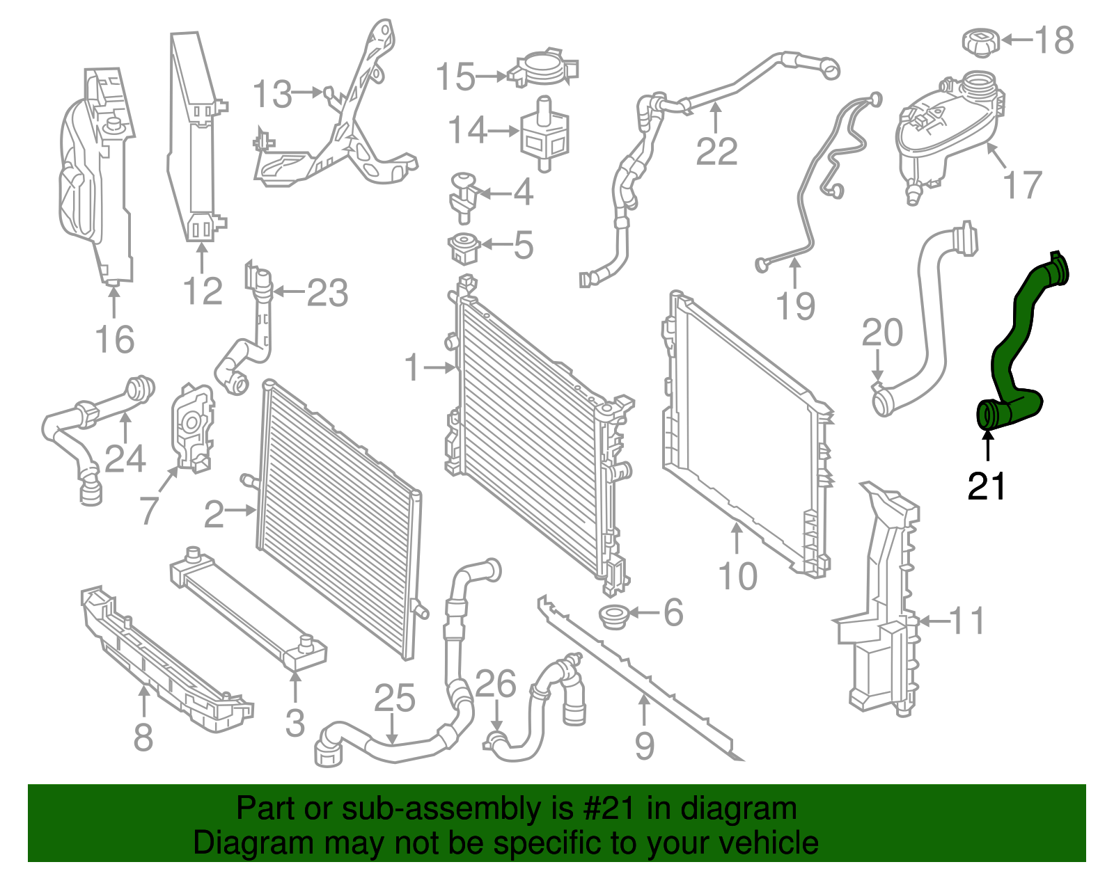 176-501-13-82 - Radiator Hose 2014-2020 Mercedes-Benz | Mercedes-Benz ...