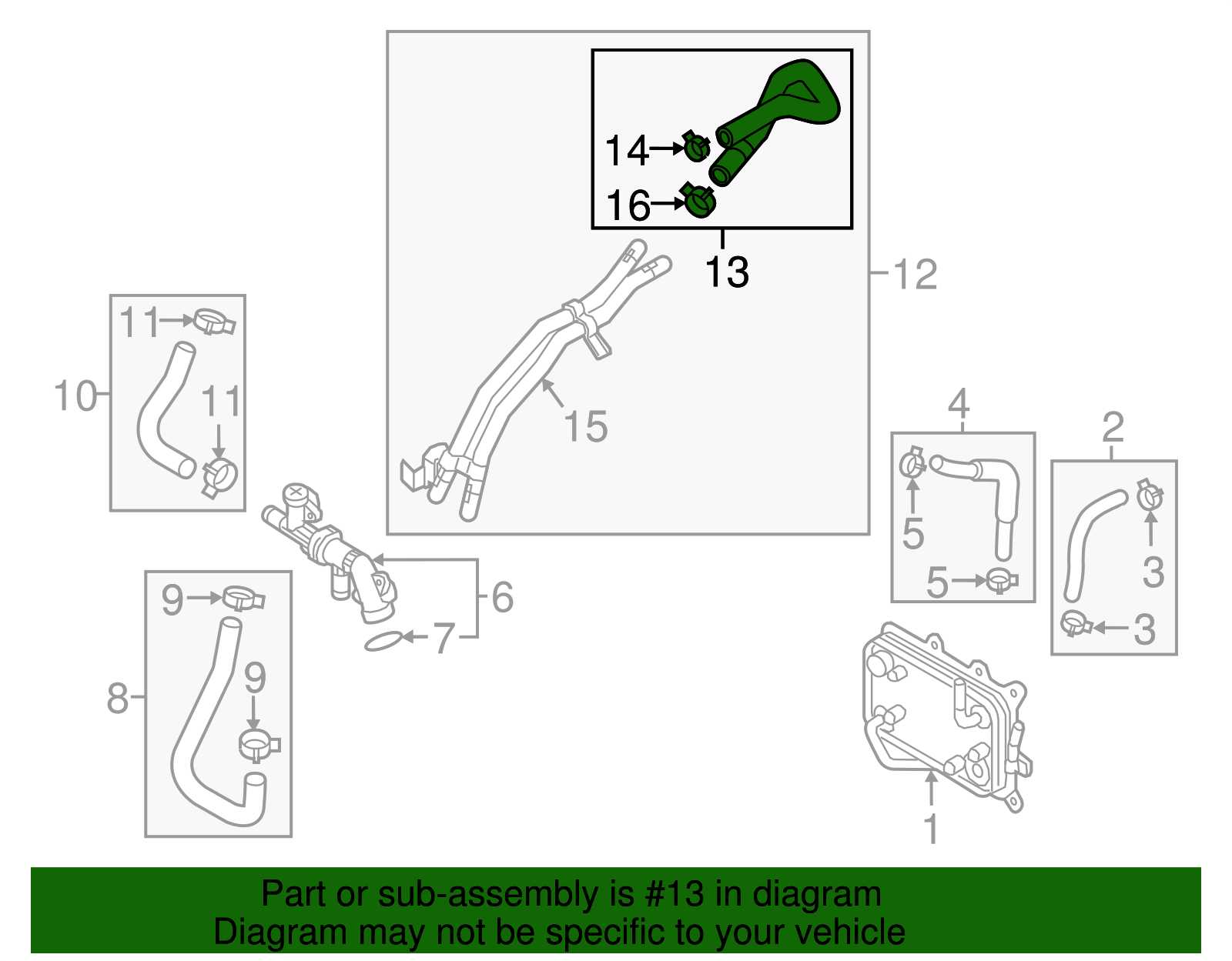 2016-2018 Kia Sorento Water Hose 97324-C5300 | OEM Parts Online