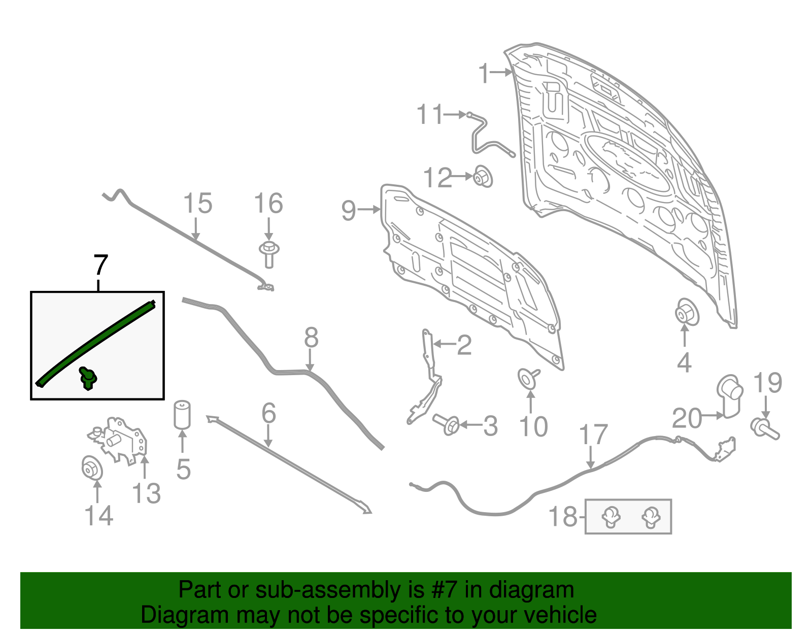 2015-2022 Ford Mustang Side Seal FR3Z-16A238-E | Miracle Ford Parts