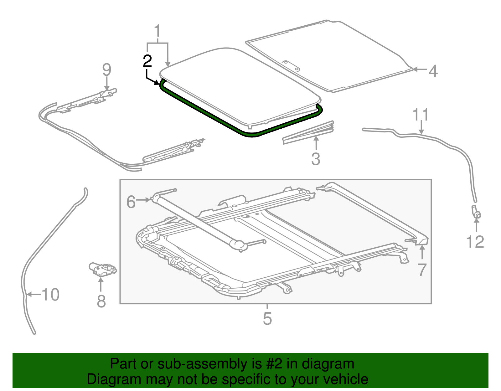 63251-53061 - Sunroof Seal 2014-2025 Lexus | Longo Lexus Parts