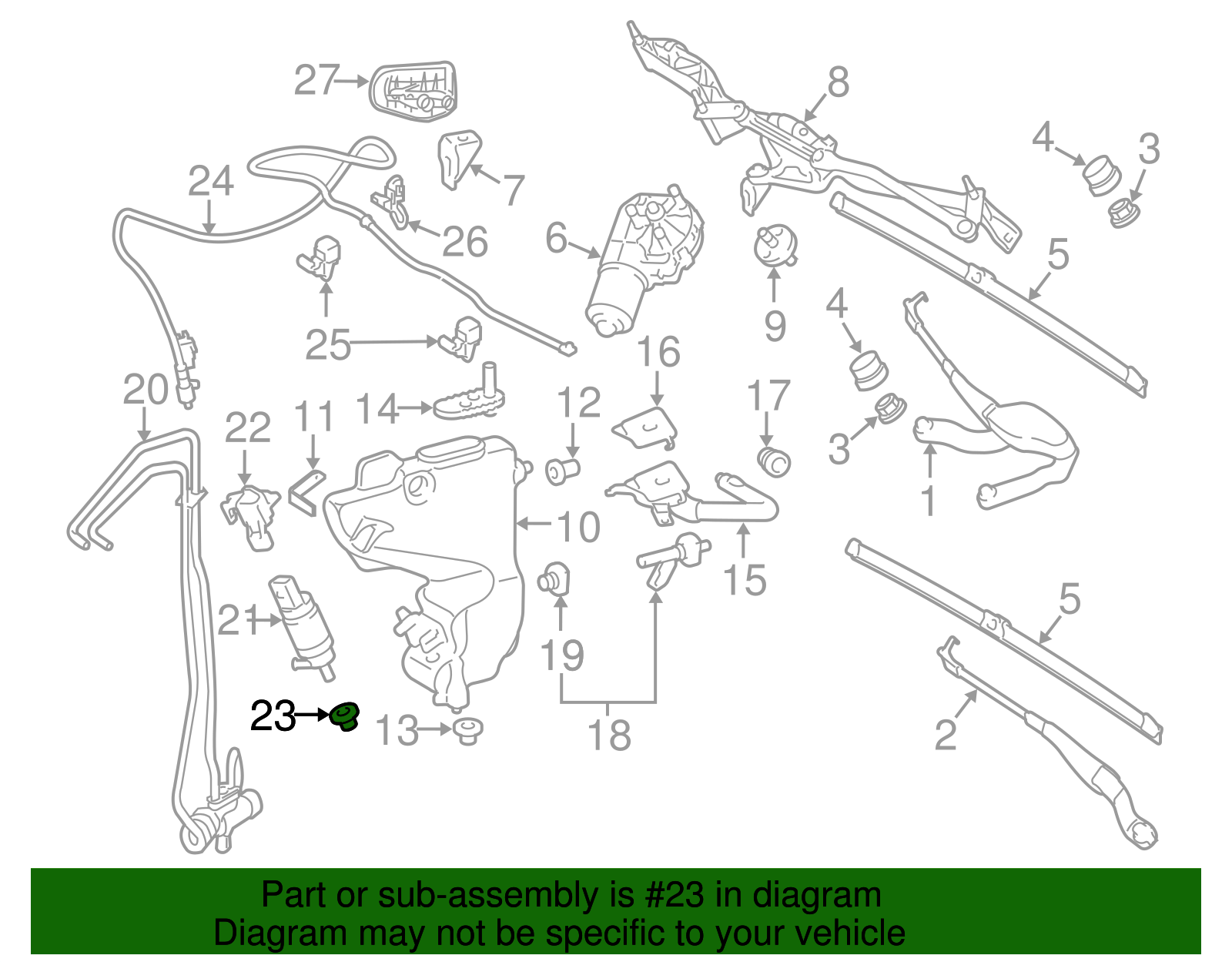 123-997-36-81 - Washer Pump Grommet 1998-2018 Mercedes-Benz | Mercedes ...