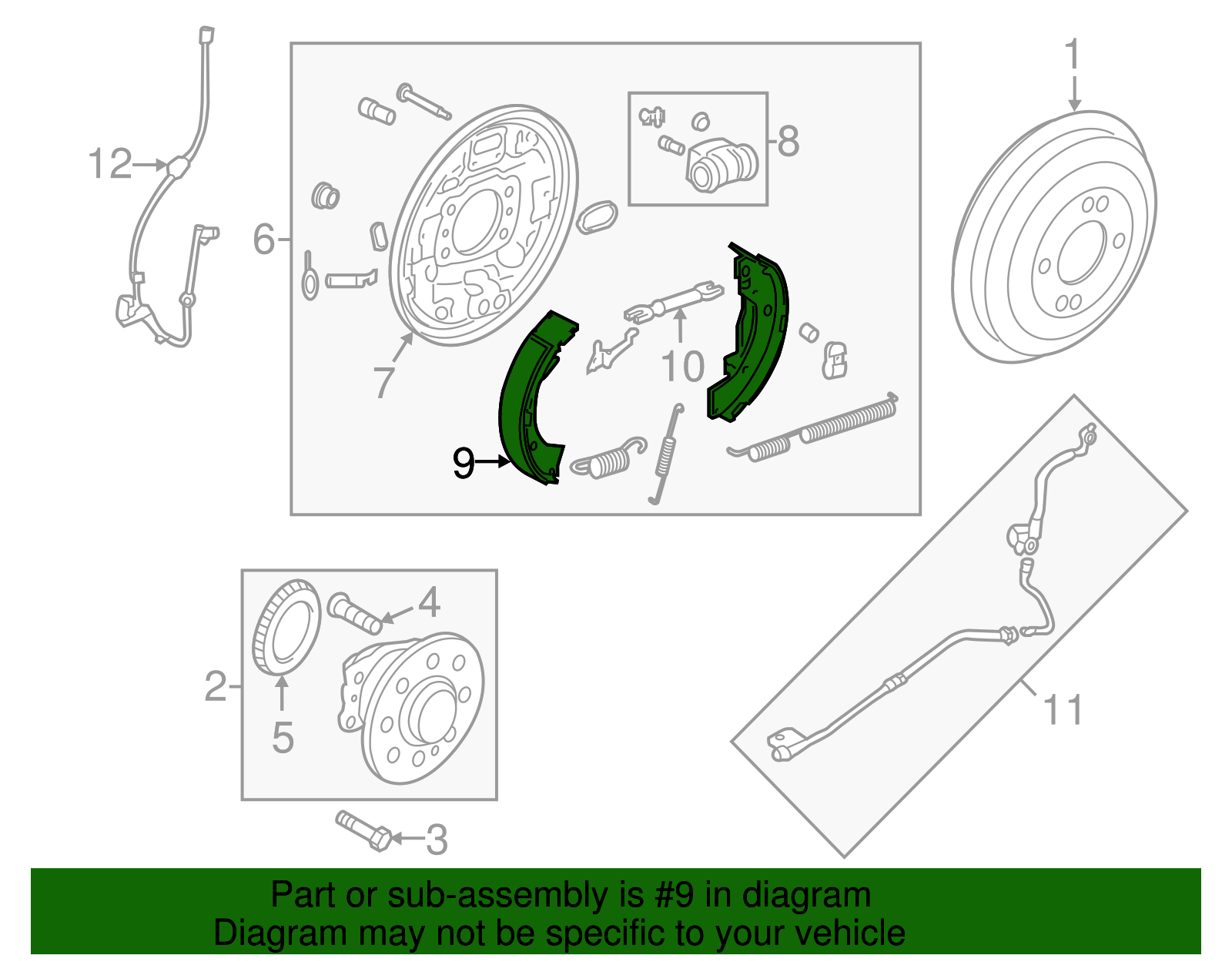 2012-2017 Hyundai Accent Brake Shoes 58305-3XA00 | OEM Parts Online