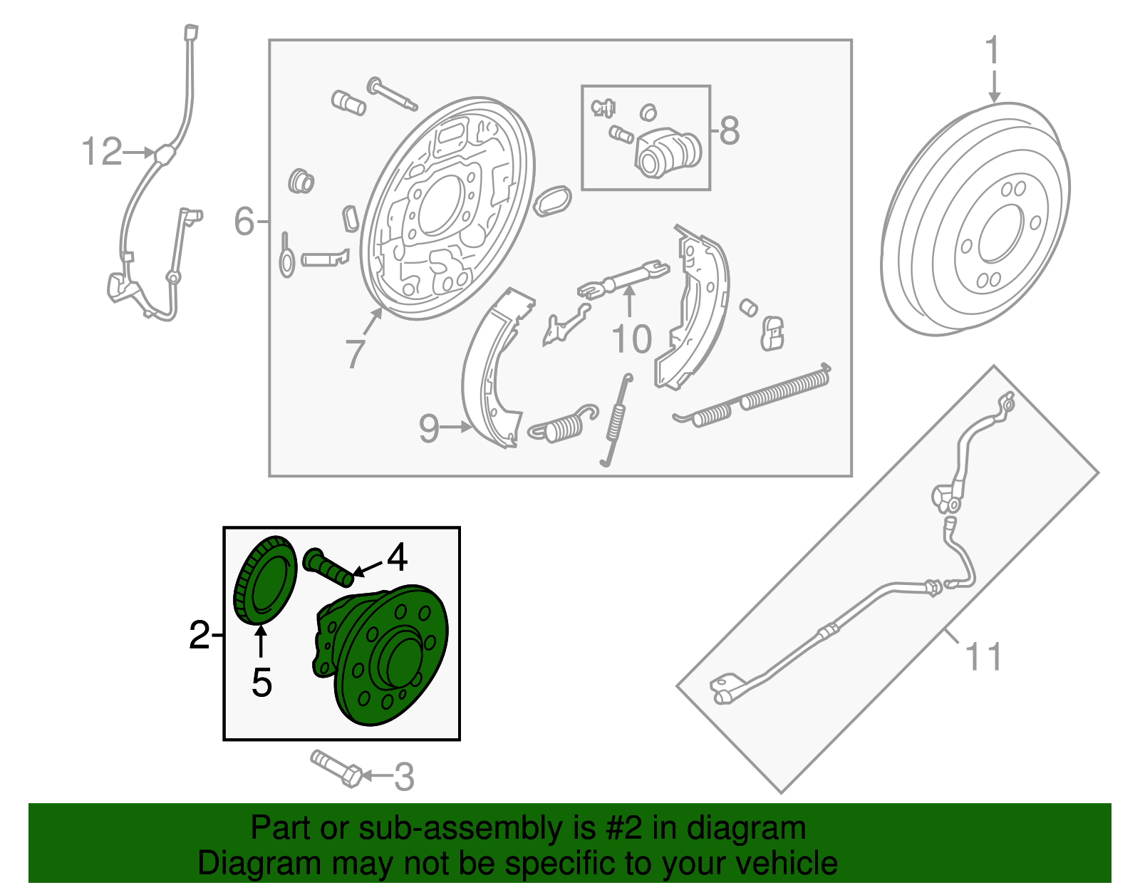 52750-0U000 - Hyundai Hub & Bearing 2012-2017 Hyundai Accent ...
