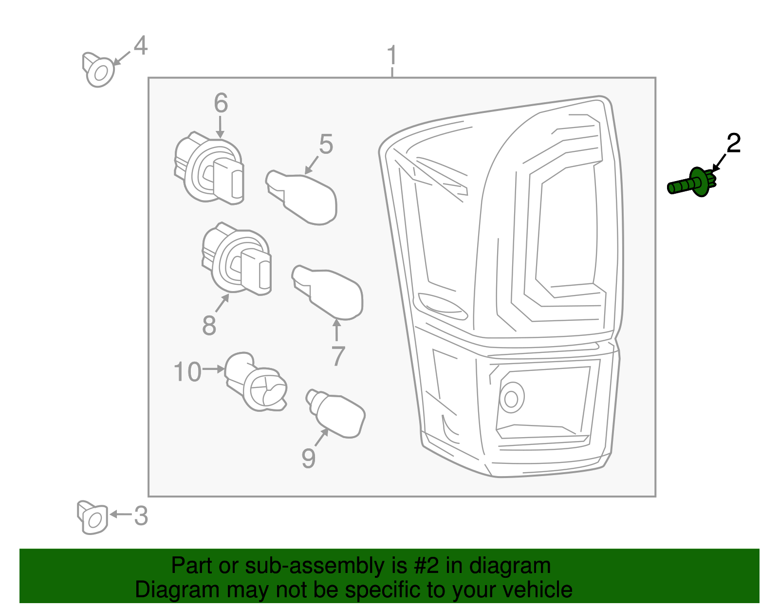 90119-A0079 - Tail Lamp Assembly Bolt 2016-2023 Toyota Tacoma | Longo ...