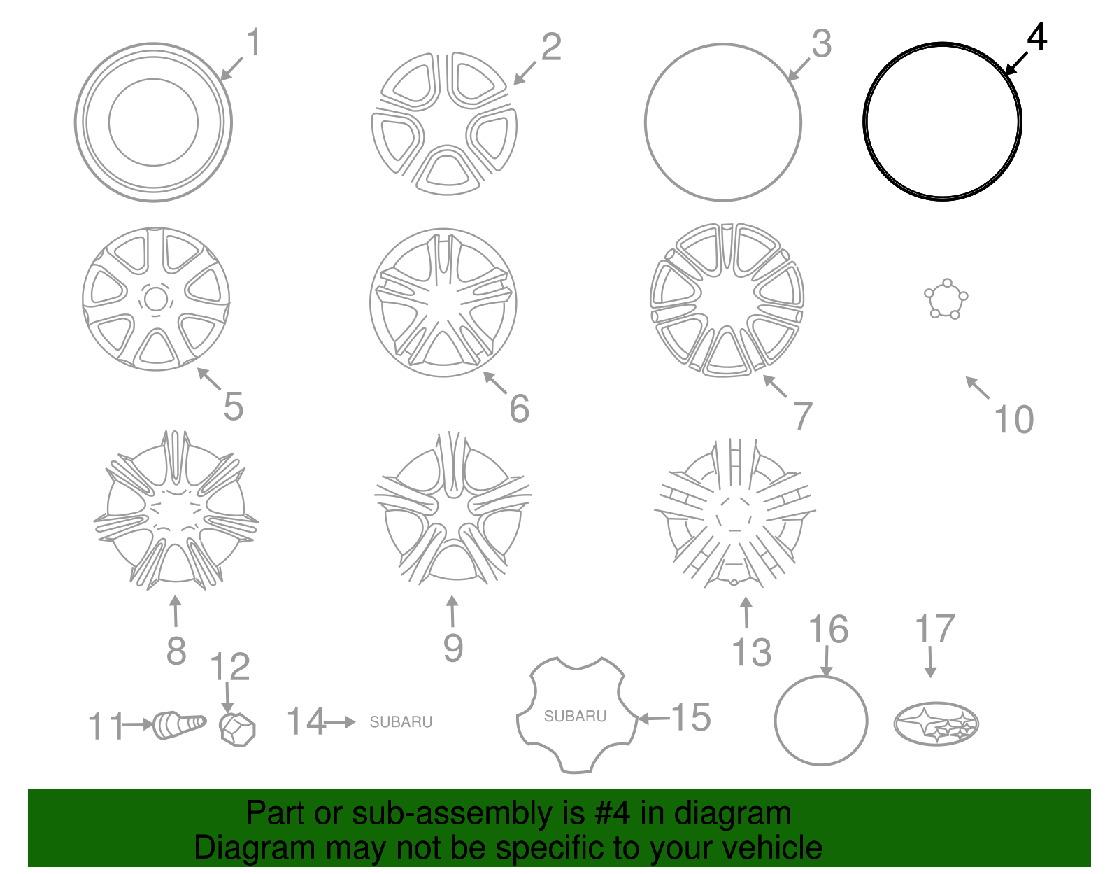 2005-2007 Subaru Impreza Wheel, Alloy 28111FE272 | Buy Subaru Parts
