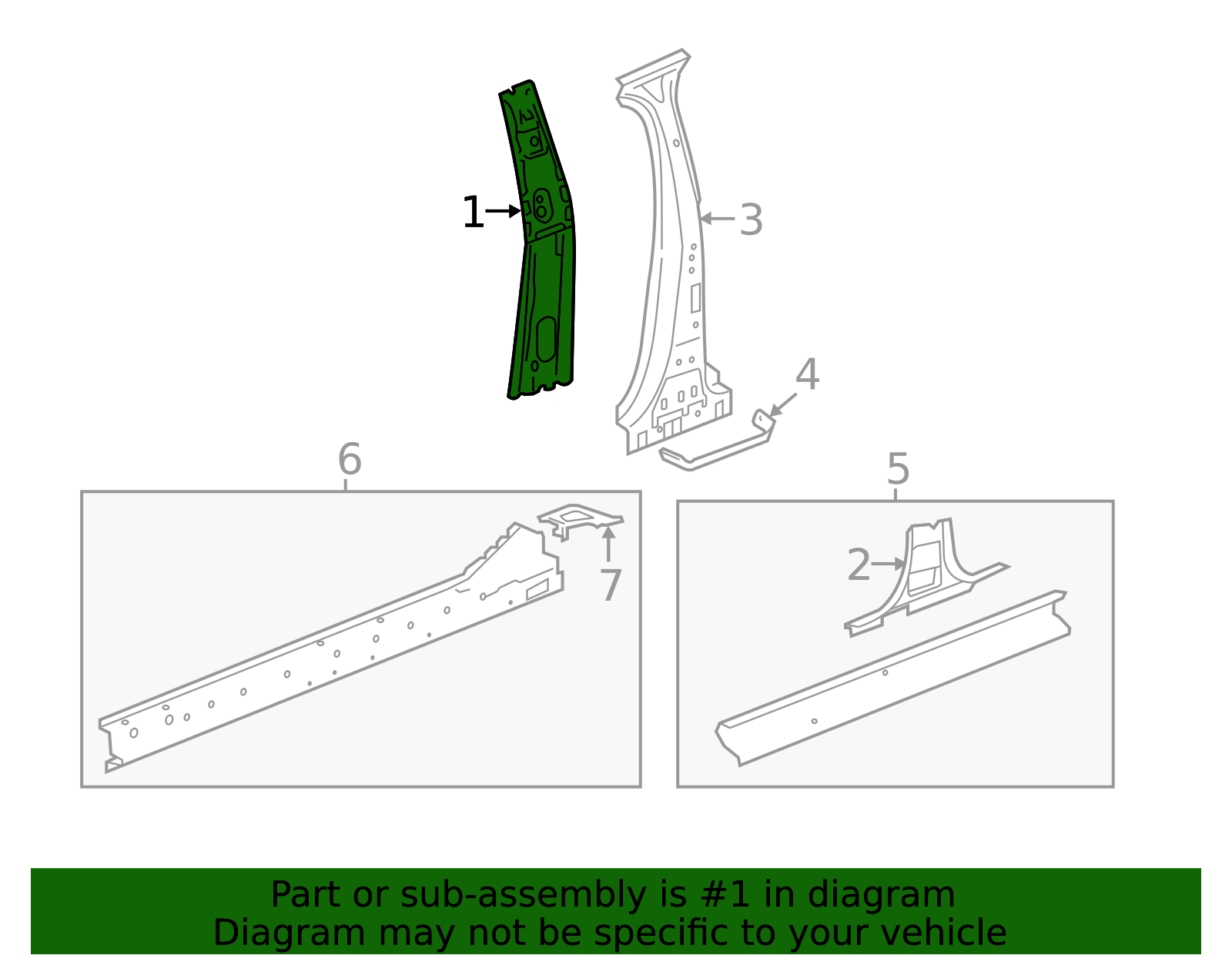 22915421 - 2014-2020 Chevrolet Impala - Passenger Side Center Pillar ...