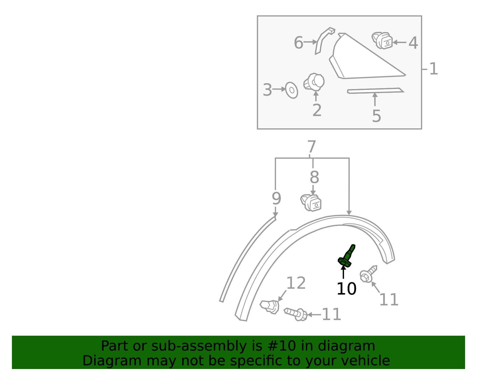 55799-28010 - Wheel Opening Molding Retainer 2018-2022 Toyota C-HR ...