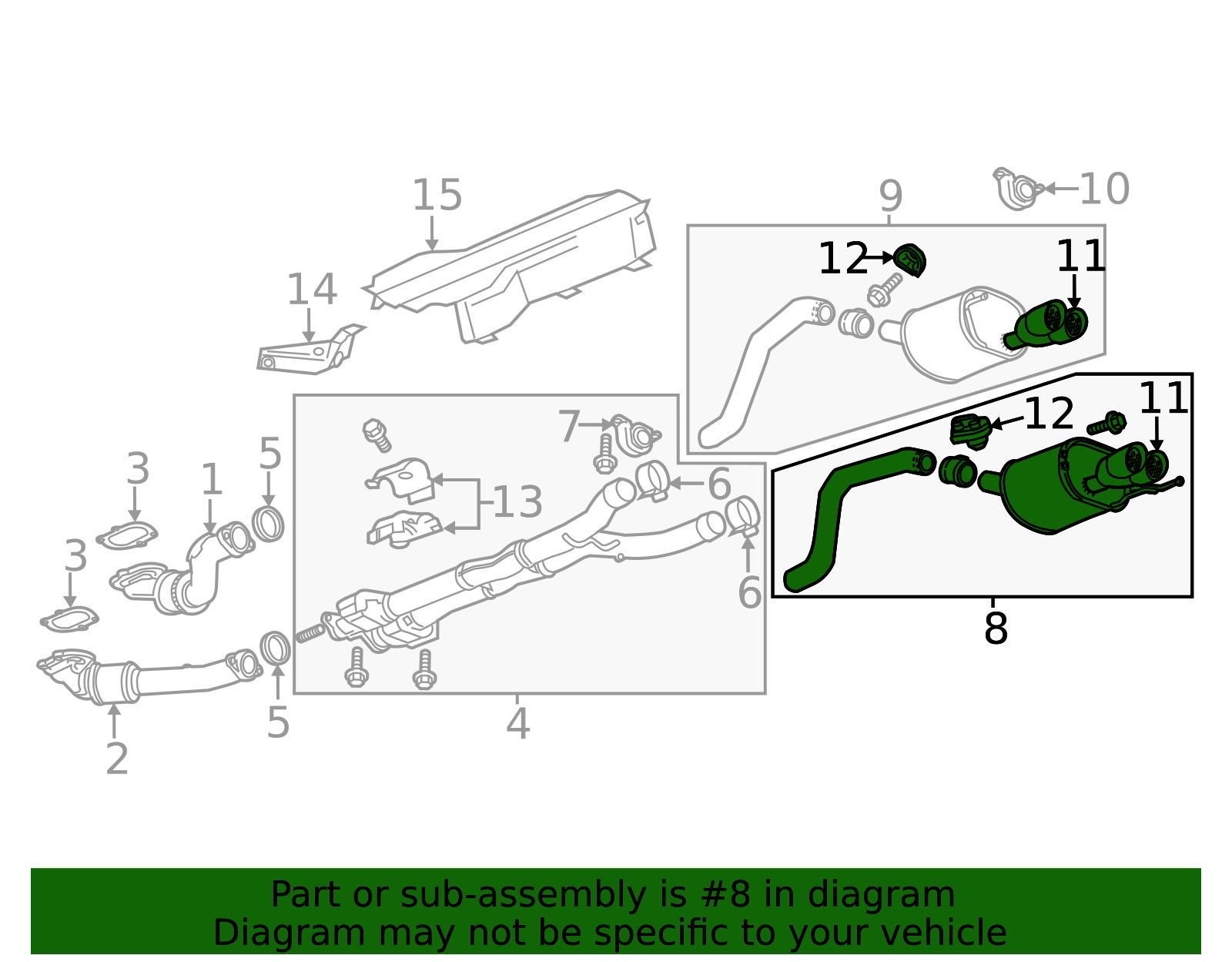 2014-2019 Chevrolet Corvette Muffler & Pipe 86540885 | Courtesy Parts